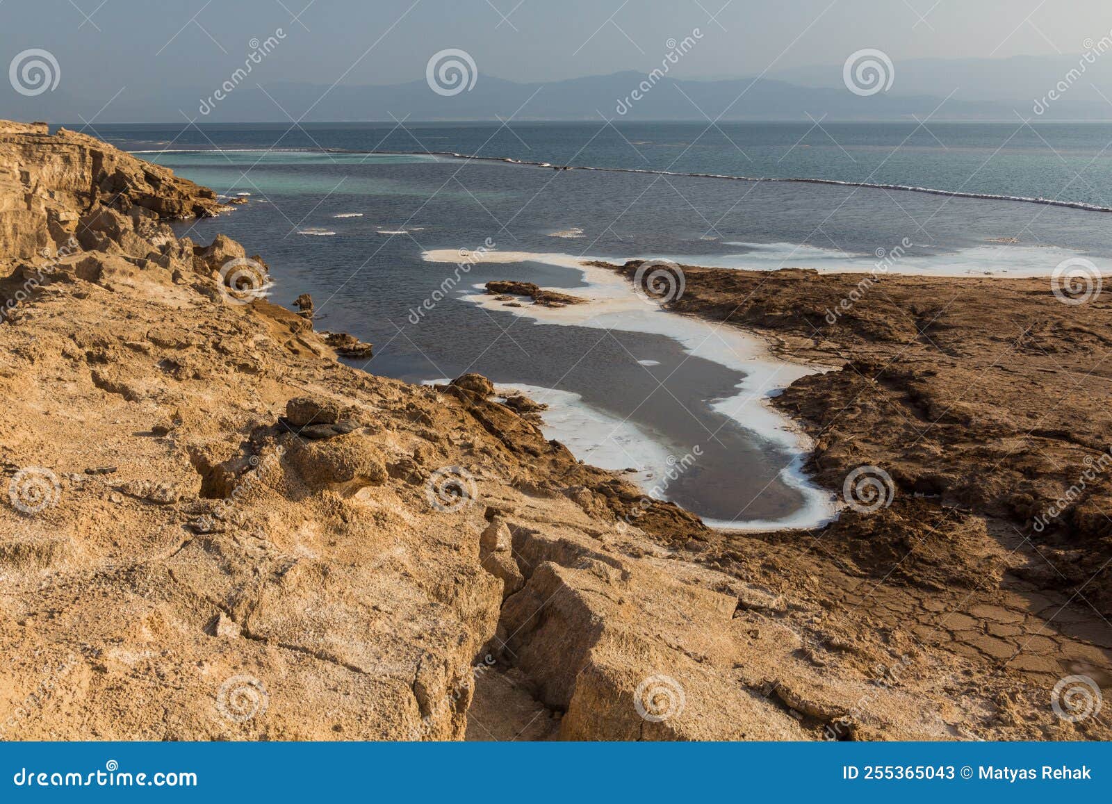 Coast Of Saline Lake Assal In Djibou Stock Image Image Of Saline