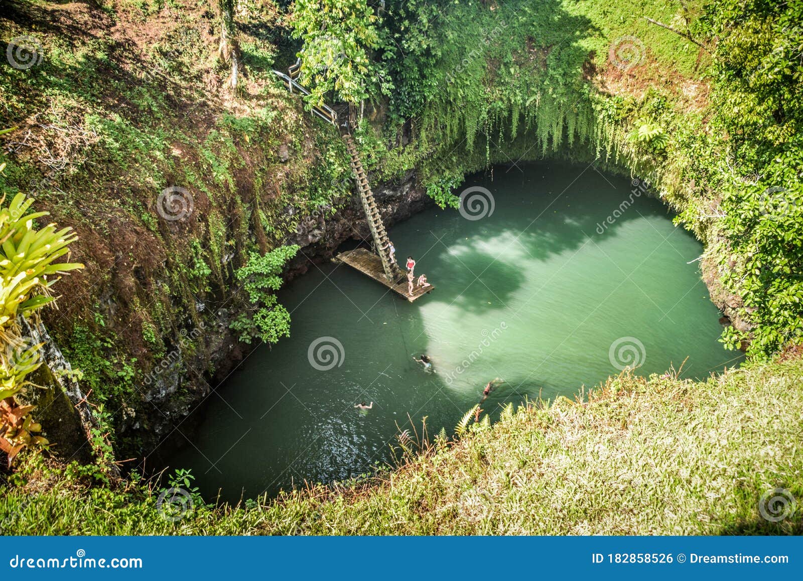 Coast of Samoa editorial photo. Image of social, houses - 182858526