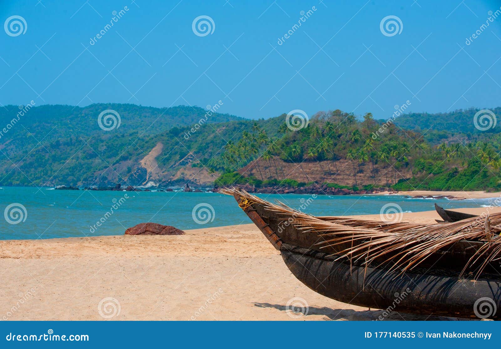 Coast of the Sea with Palm Trees on Goa Stock Image - Image of palm ...