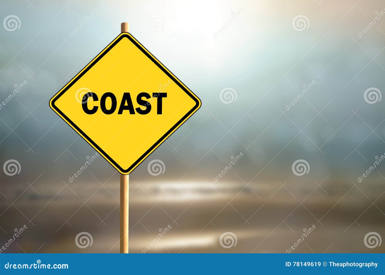 Coast sign. stock image. Image of warning, travel, beach - 78149619