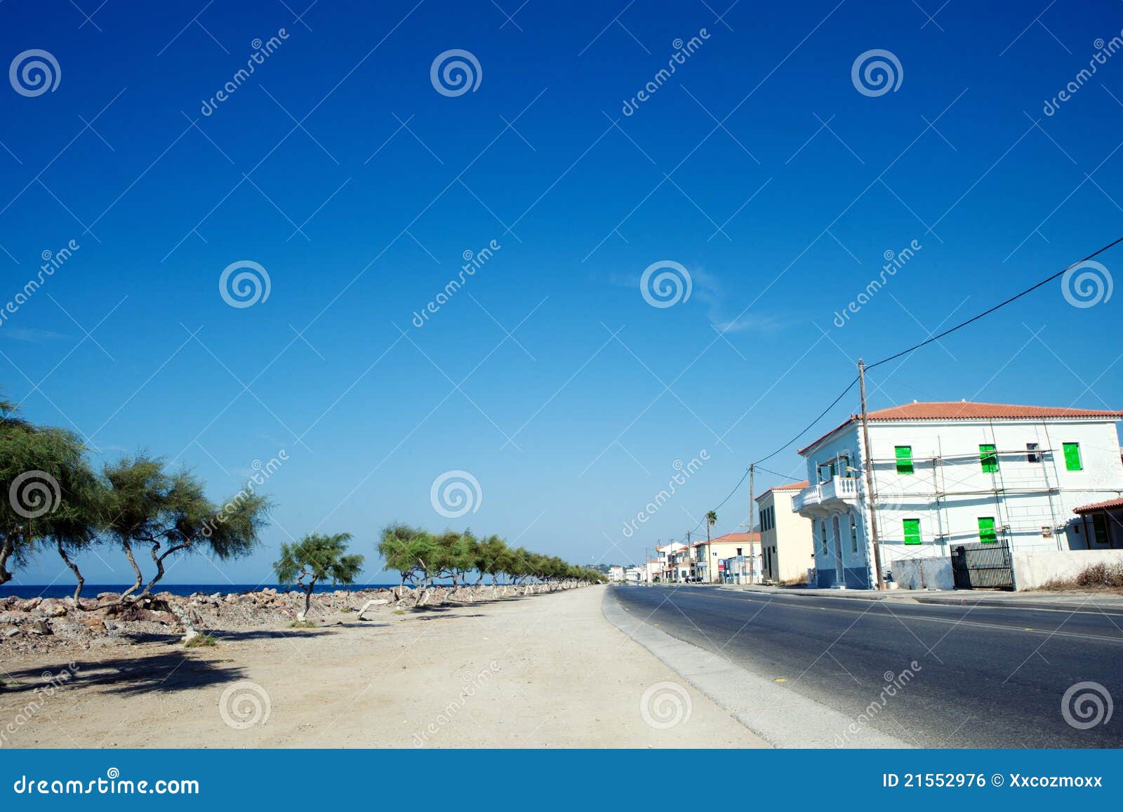 Coast Street on Samos in Greece Stock Photo - Image of panorama, ocean ...