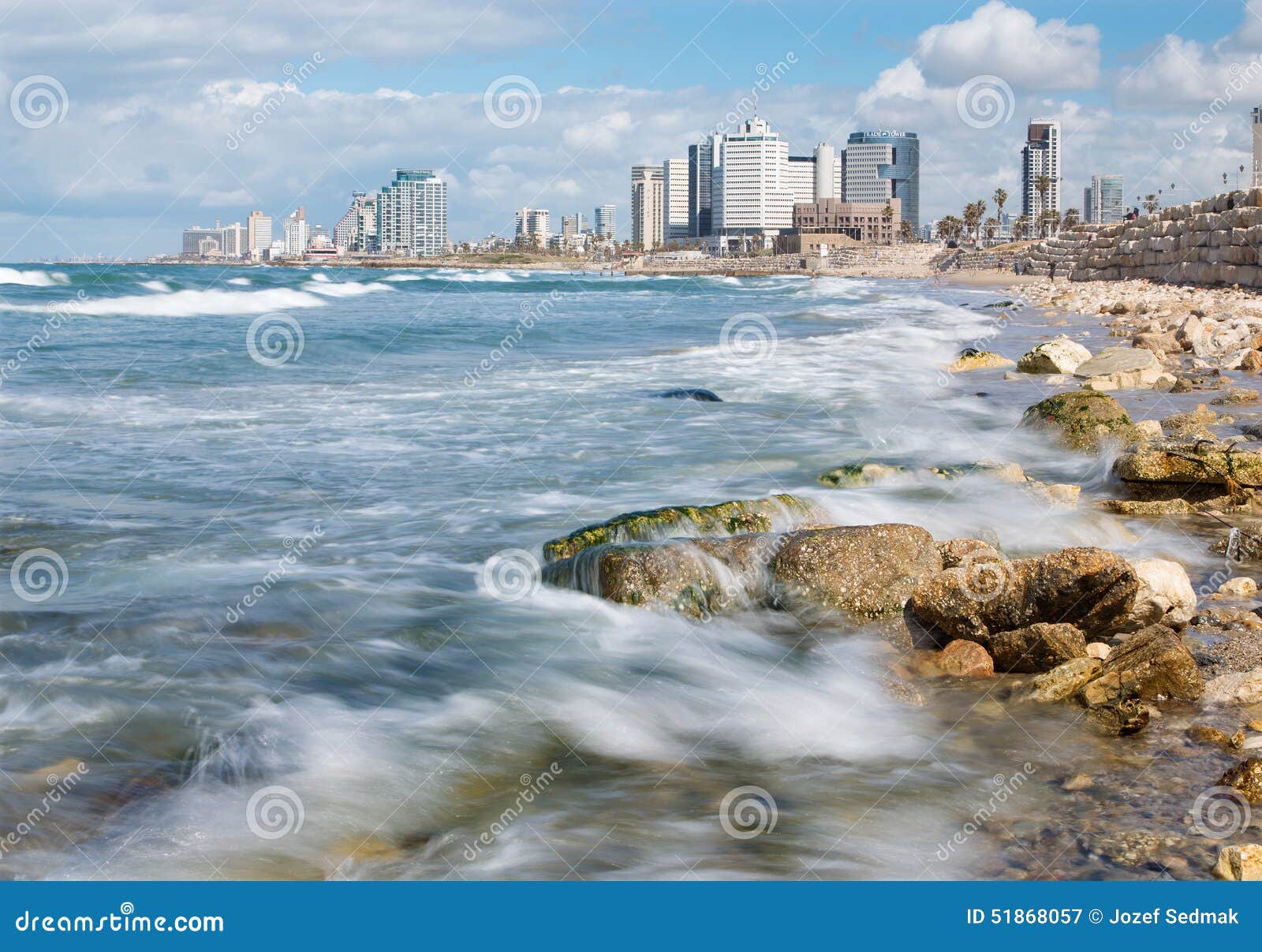 The coast of Tel Aviv stock image. Image of nature, waterfront - 51868057