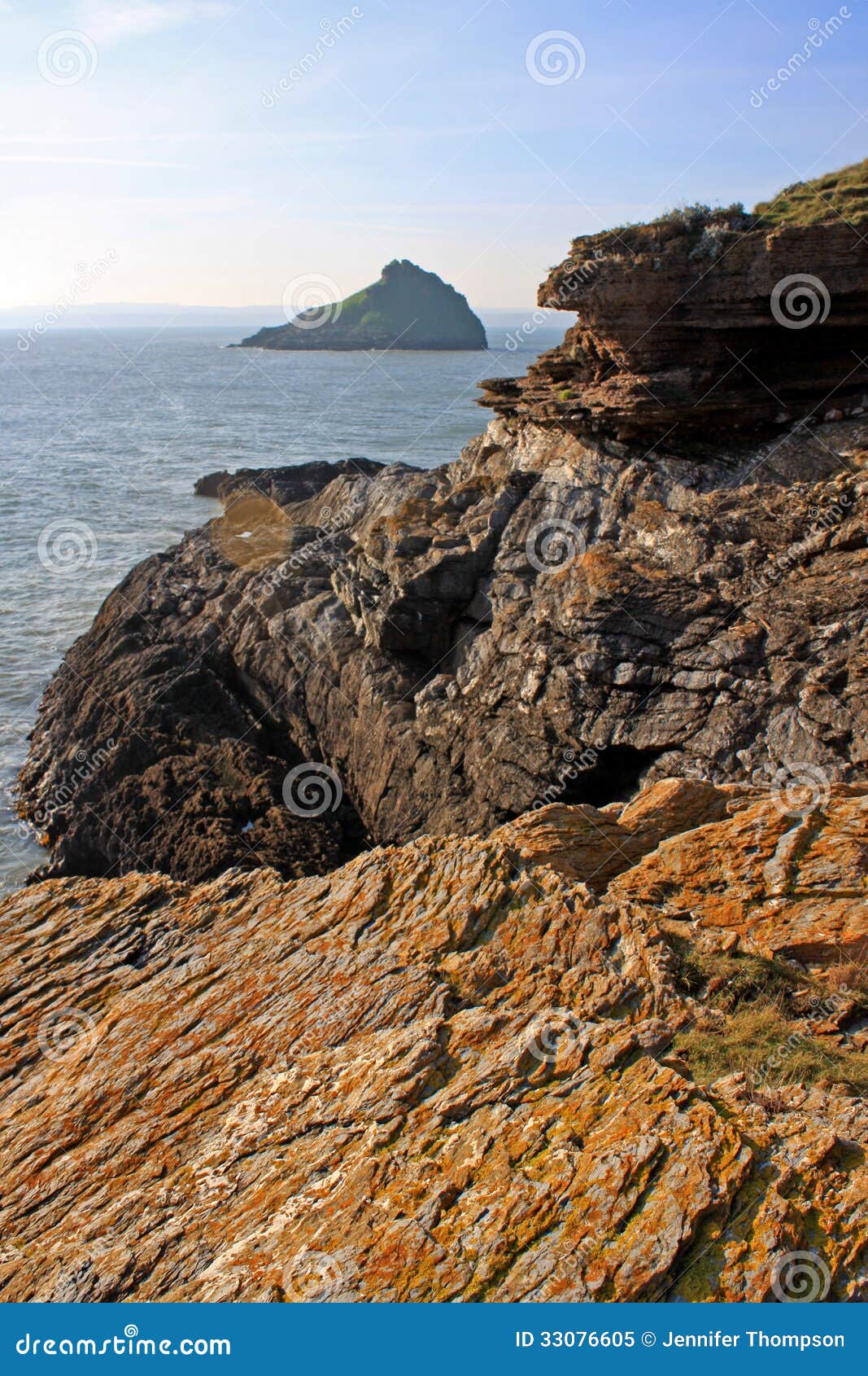 Coast of Torquay stock image. Image of beach, cliff, meadfoot - 33076605