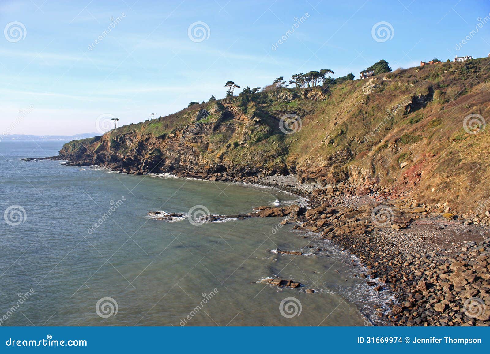 Coast of Torquay stock photo. Image of devon, steep, meadfoot - 31669974