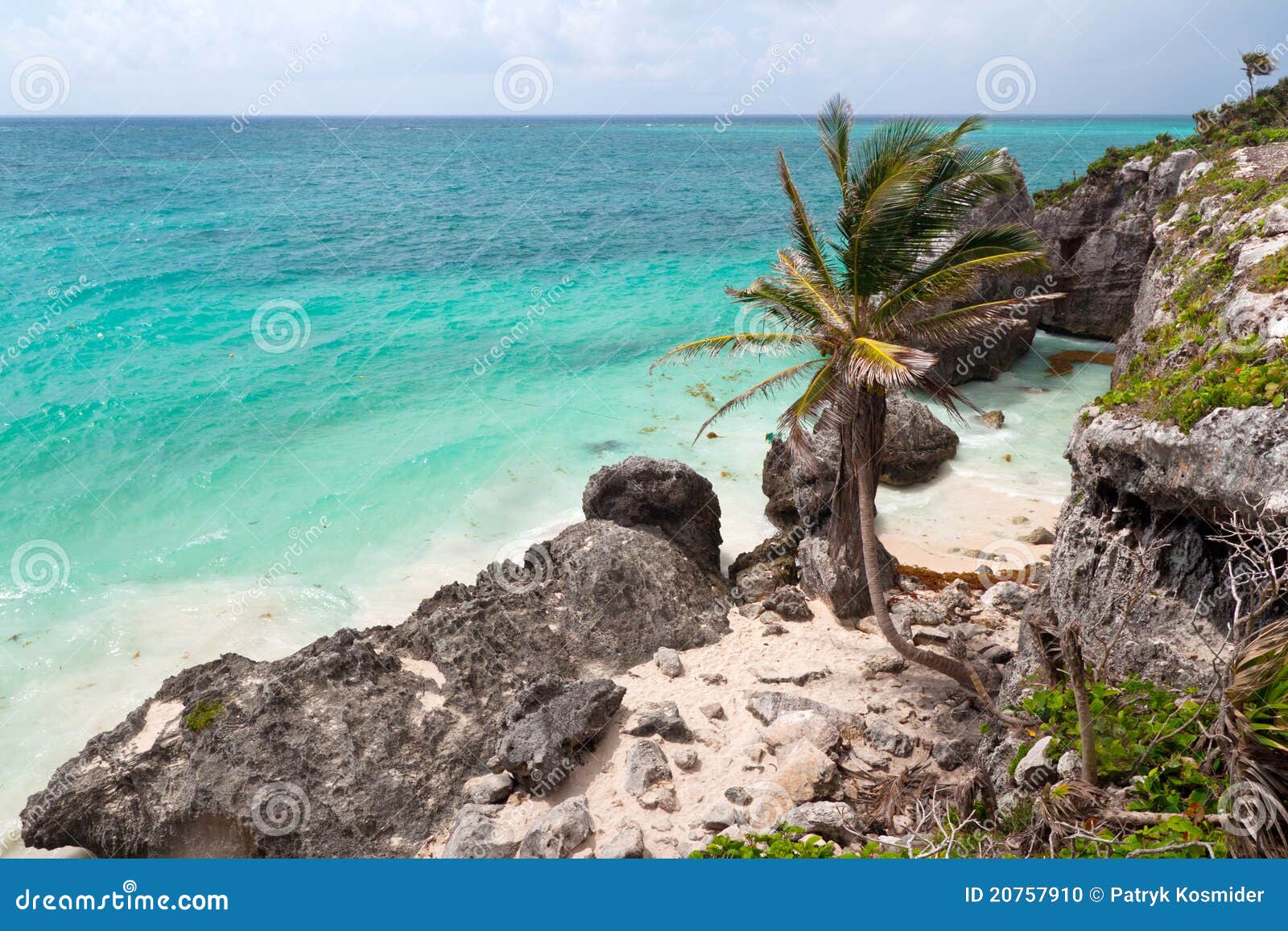 Coast of Tulum in Mexico stock photo. Image of caribbean - 20757910