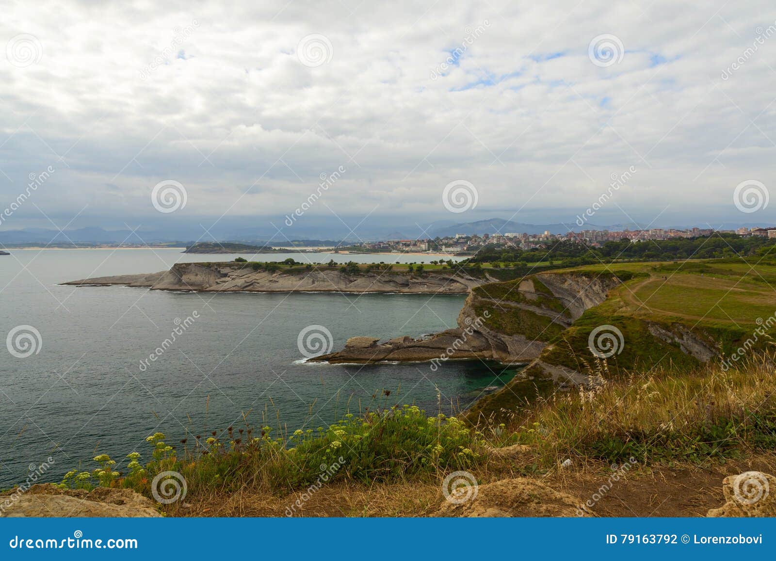 Coast View in the City of Santander Stock Photo - Image of ocean ...