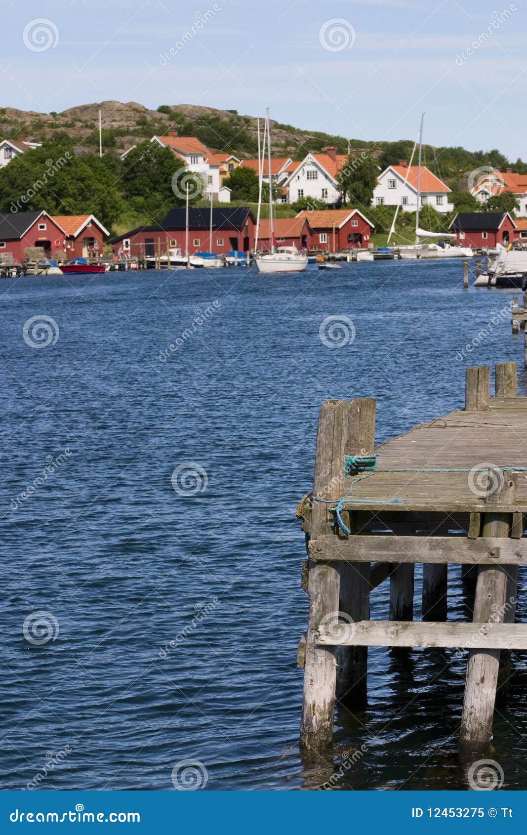 Coast village stock image. Image of sailing, pier, view - 12453275