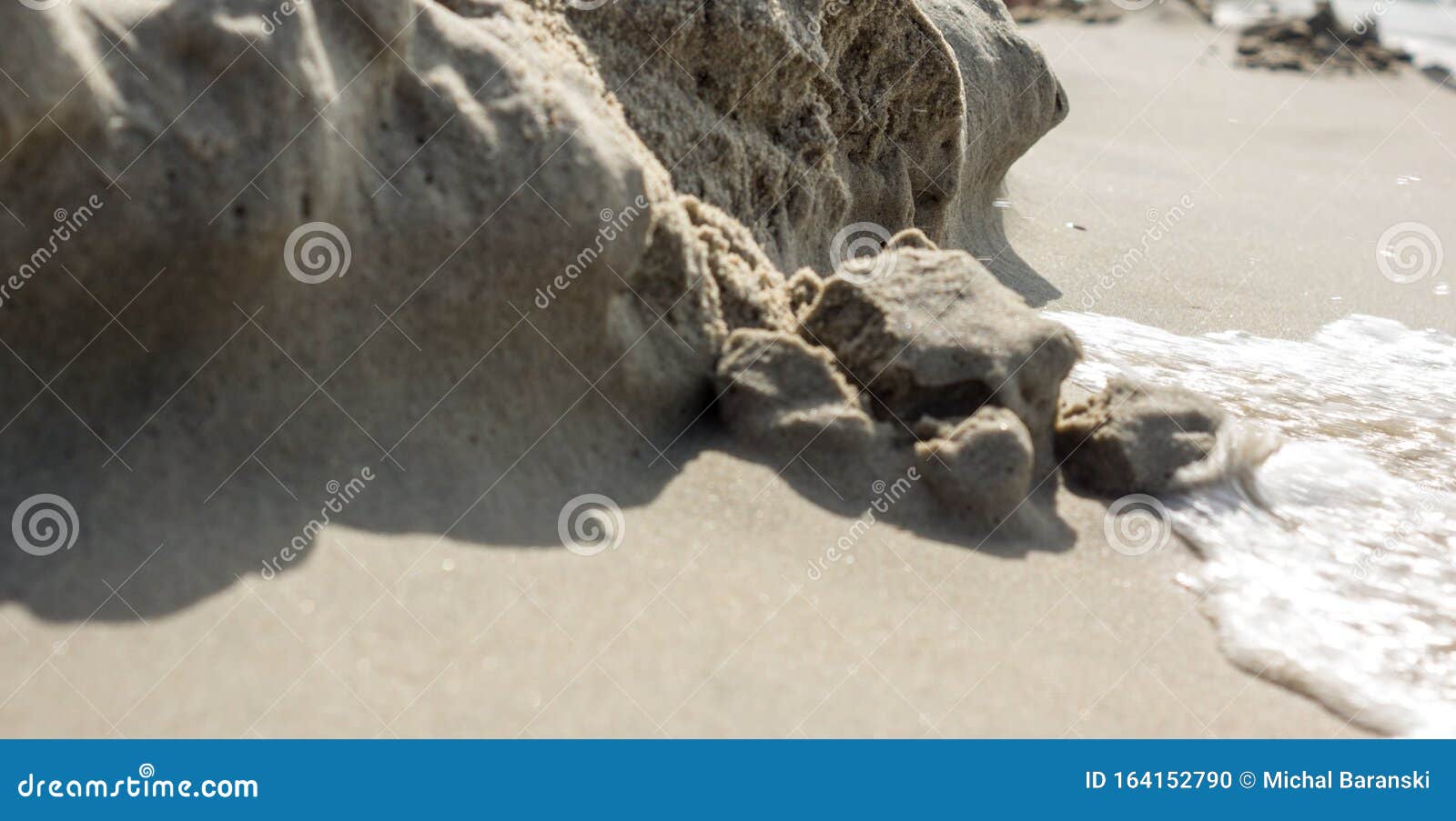 Coastal Abrasian on a Small Sandy Wall Stock Photo - Image of quiet ...