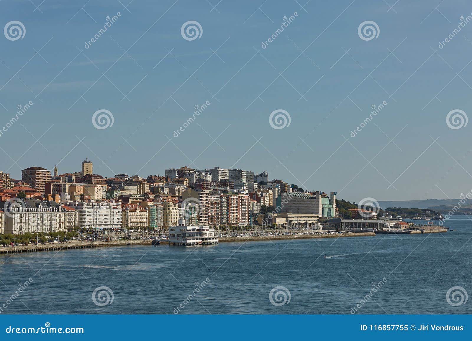 Coastal Area and Port of Santander in Spain Stock Image - Image of ...