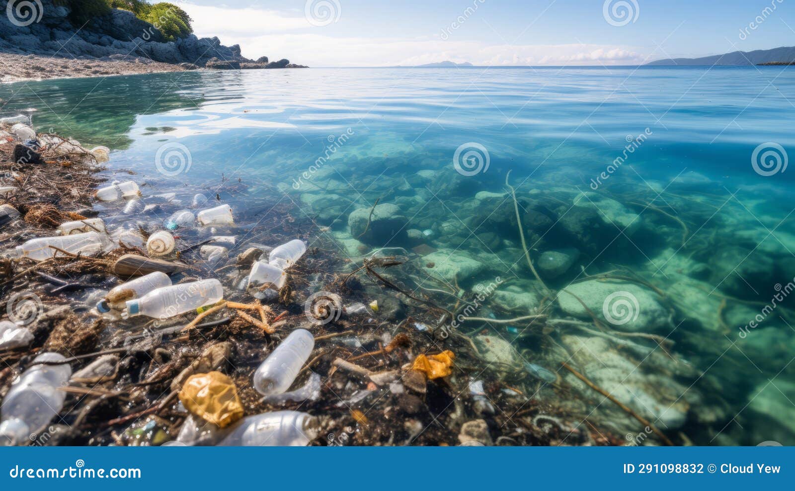 Coastal Bay Plastic Pollution Harming Marine Habitats Stock ...