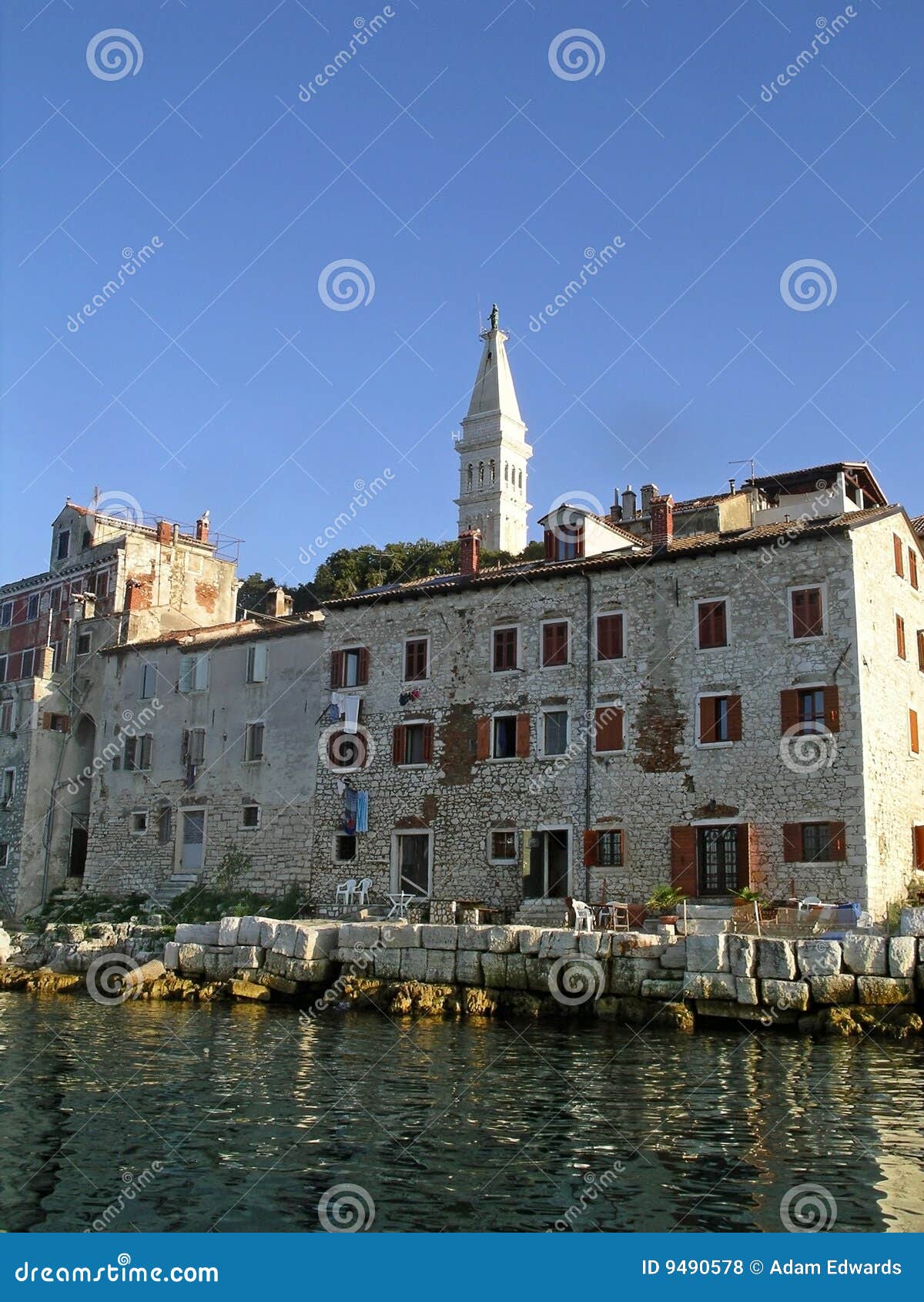 Coastal Buildings in Rovinj, Croatia. Stock Photo - Image of rovigno ...