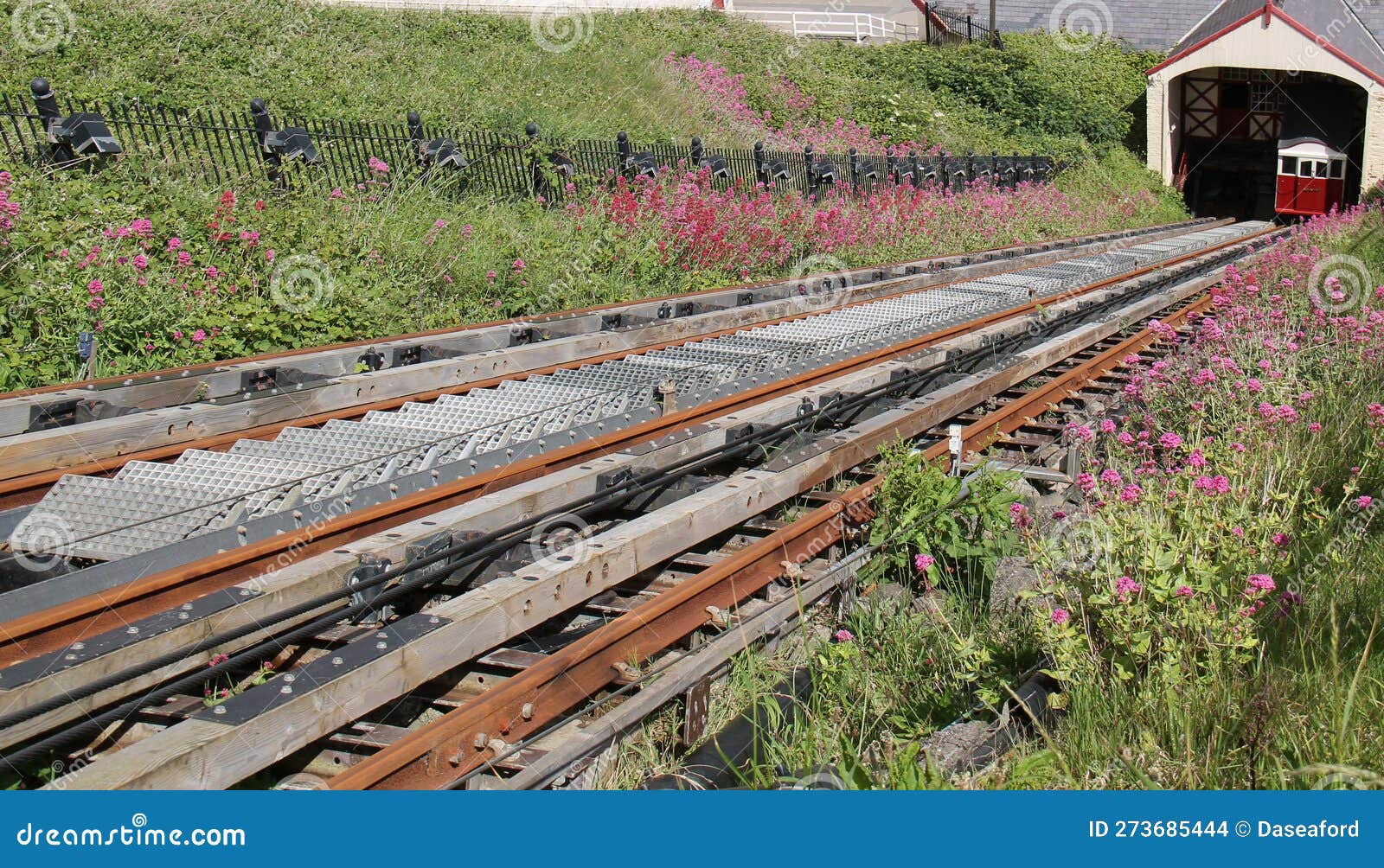 Cliff Railway, Funicular Cable Lift Railway, In The Seaside Village ...