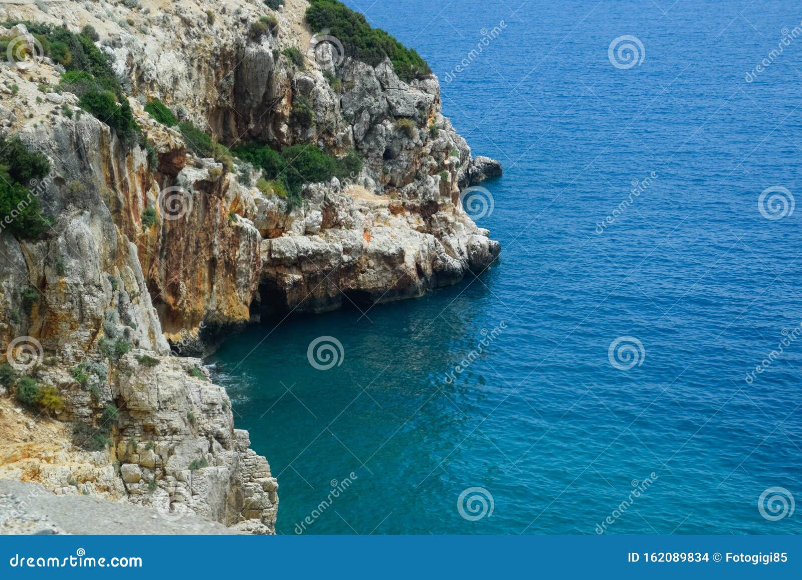 Coastal Cliffs of Limestone. the Coast of Mediterranean Sea in Turkey ...