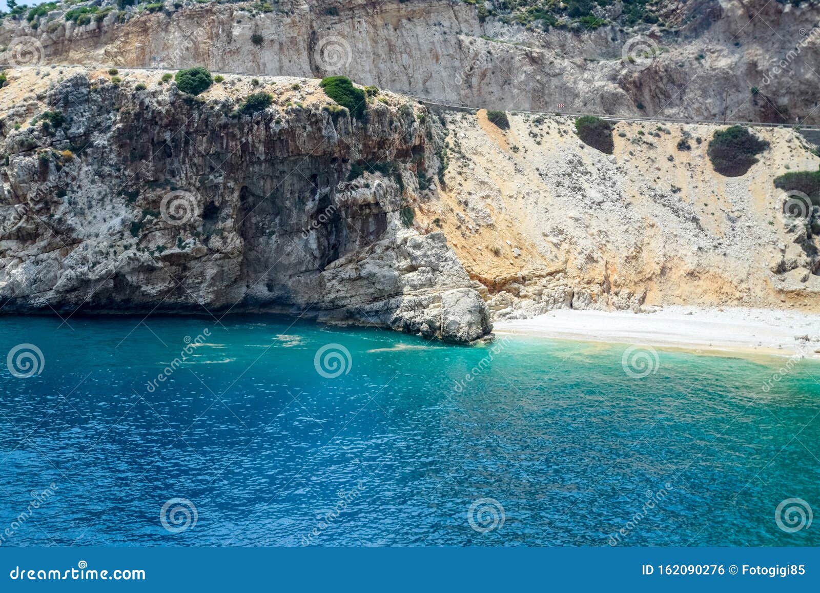 Coastal Cliffs of Limestone. the Coast of Mediterranean Sea in Turkey ...