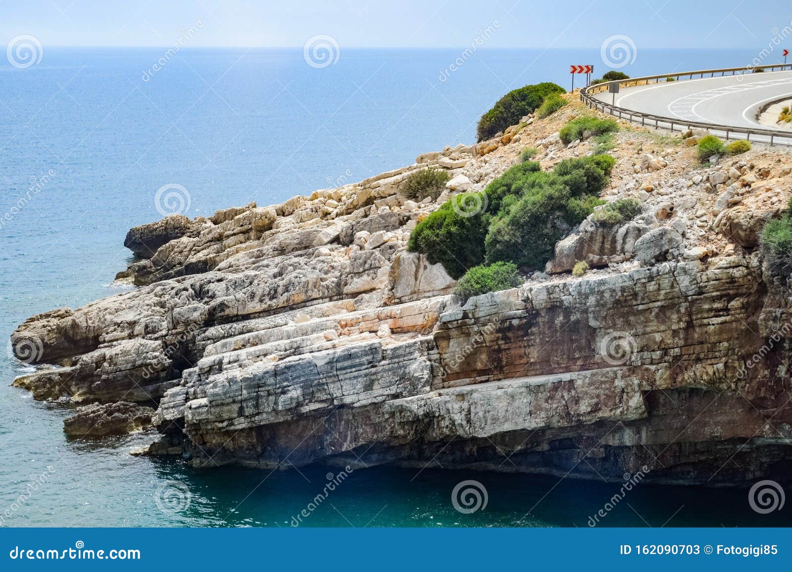 Coastal Cliffs of Limestone. the Coast of Mediterranean Sea in Turkey ...