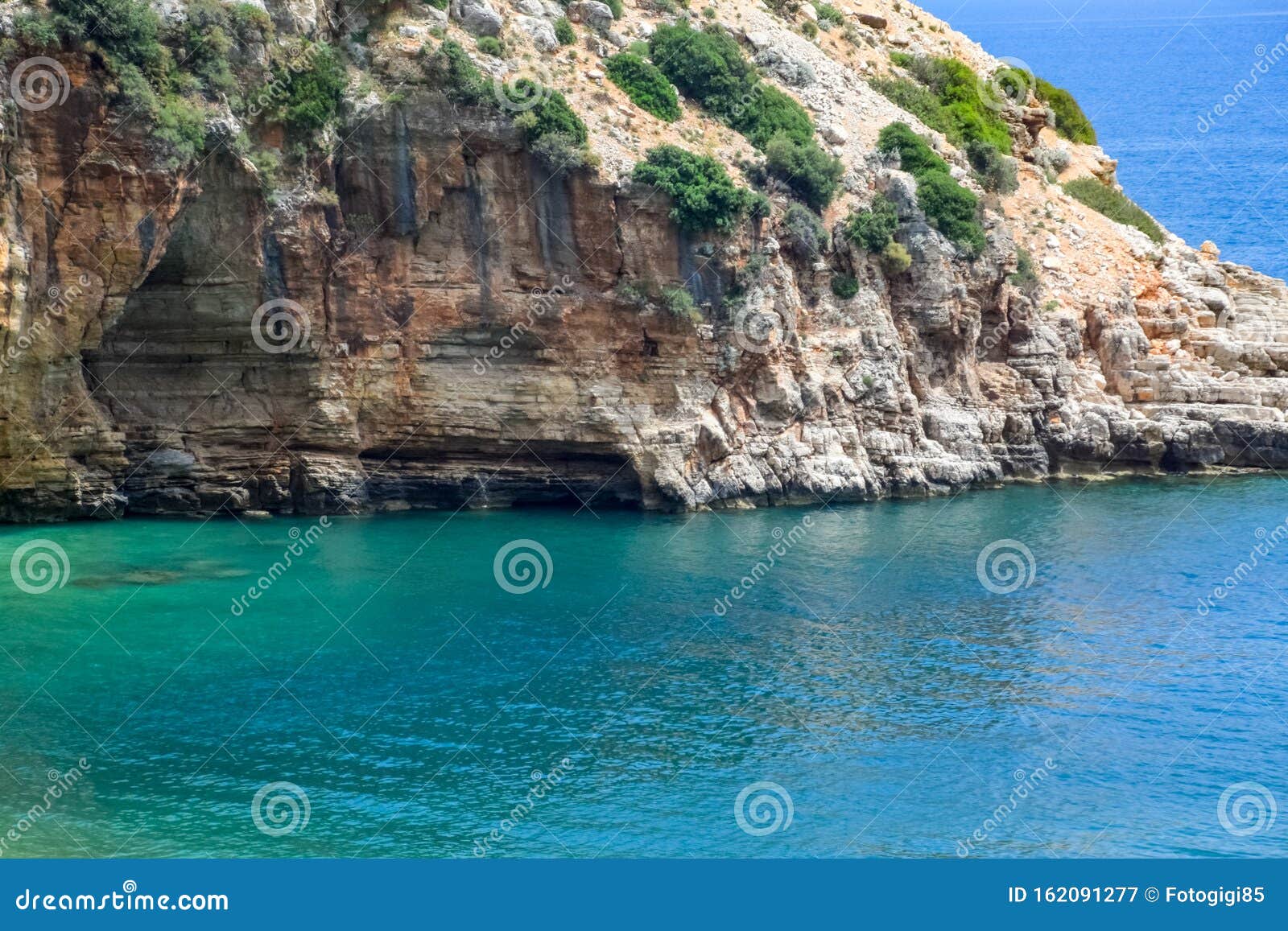 Coastal Cliffs of Limestone. the Coast of Mediterranean Sea in Turkey ...