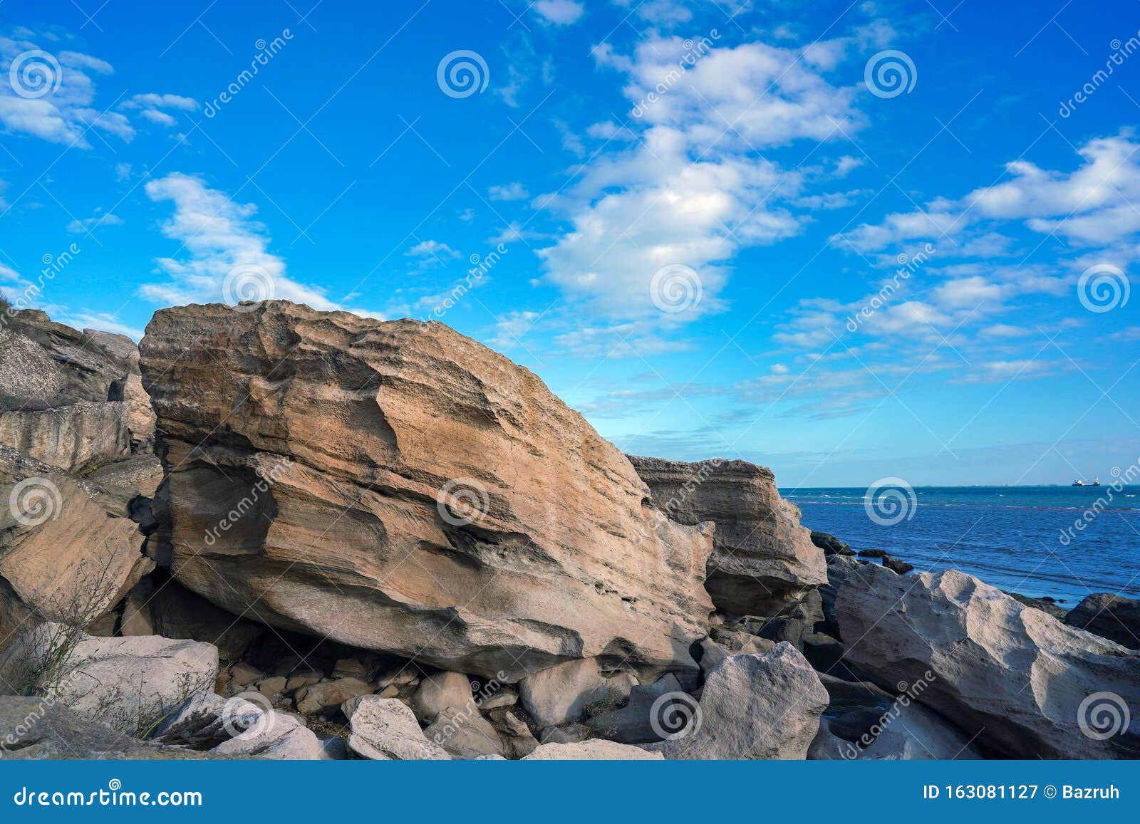 Coastal Cliffs Near the Sea Shore Stock Image - Image of scenic, cloud ...