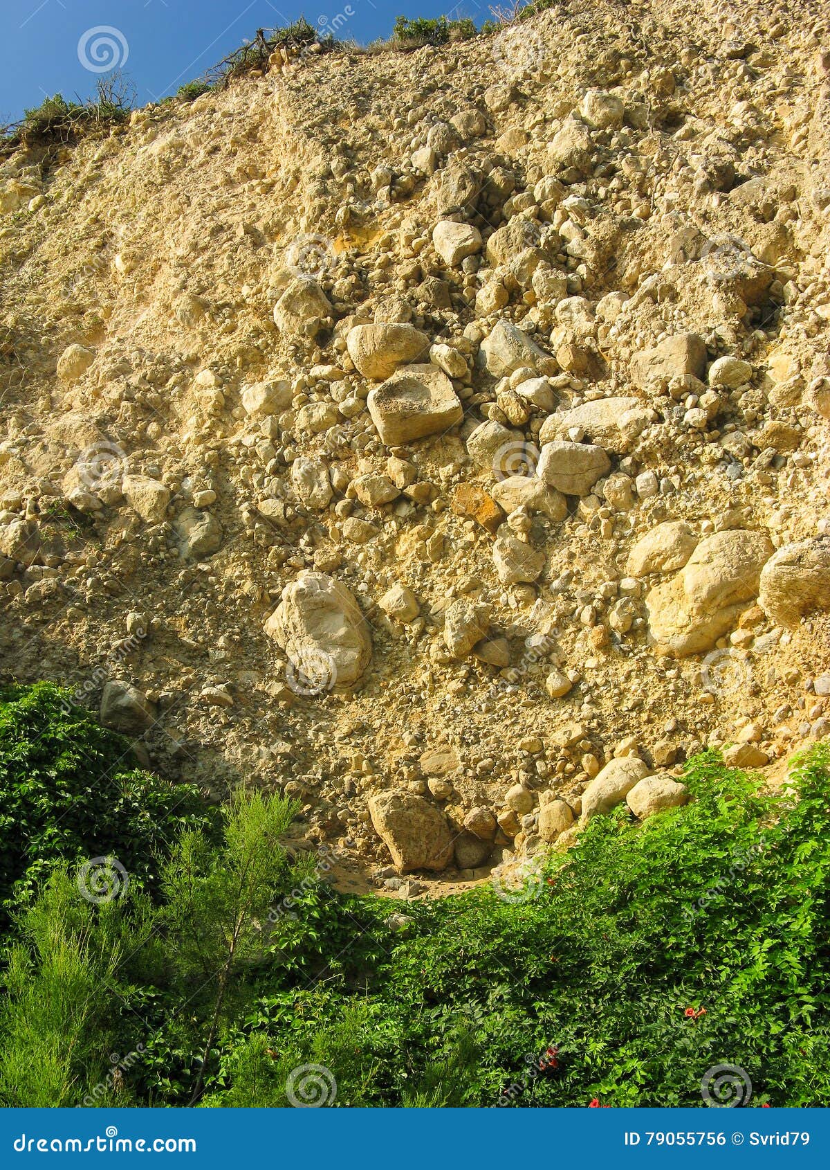 Coastal Cliffs of Yellow Sandstone Stock Photo - Image of stone ...