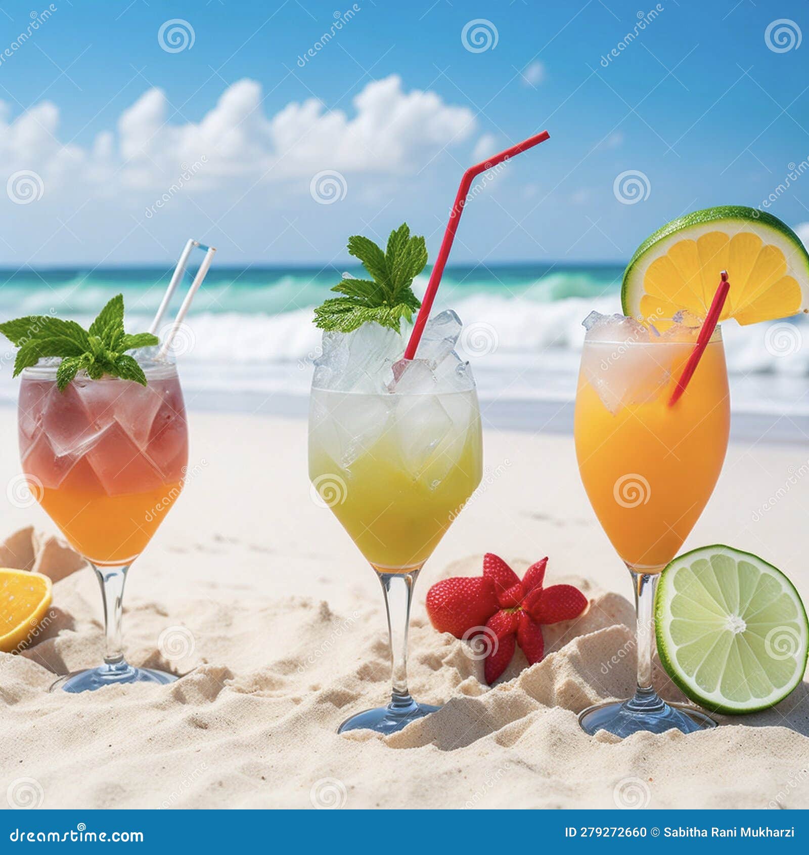 Coastal Cocktails Sipping Serenity By The Sea Stock Illustration