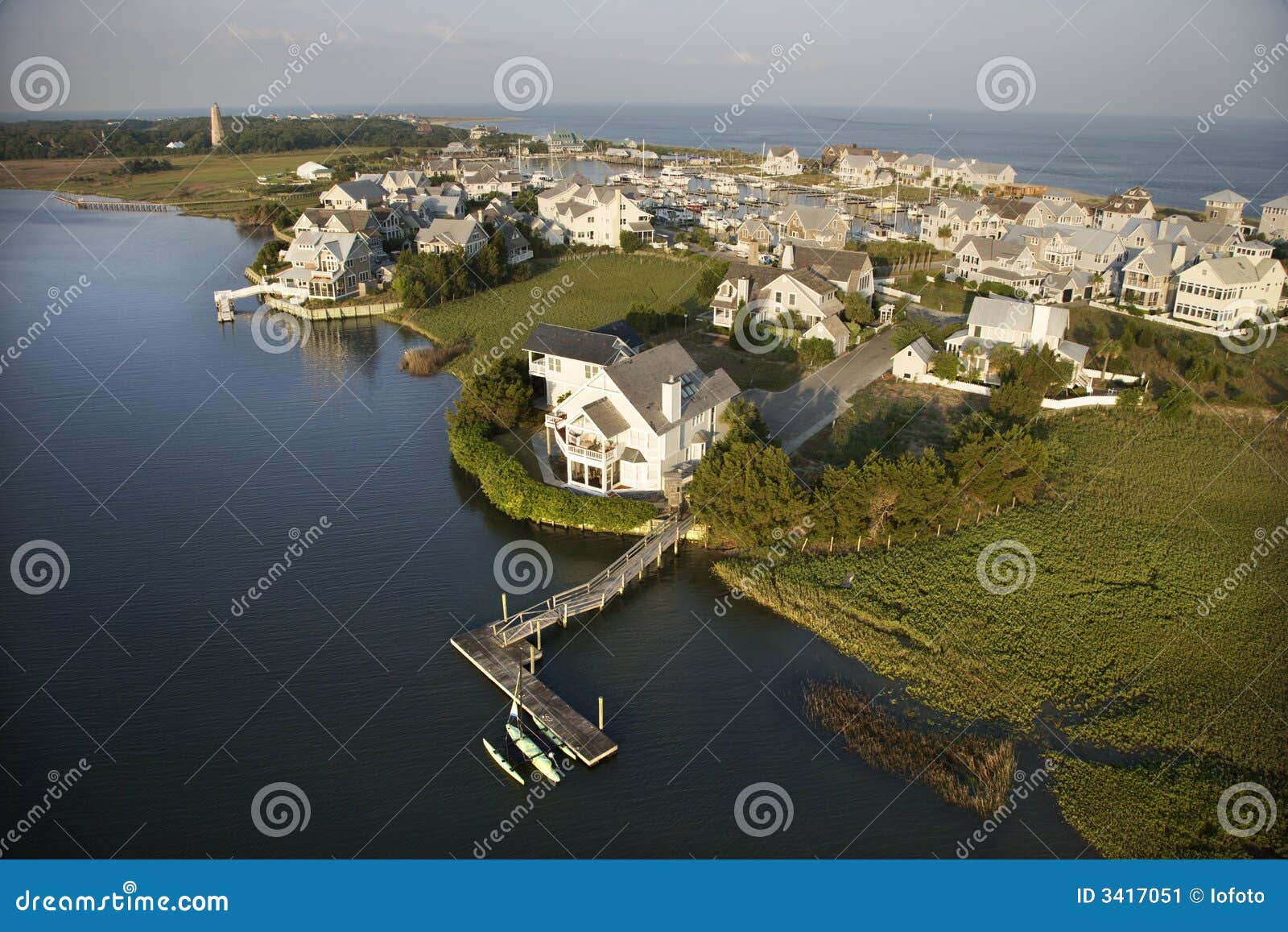 Coastal community. stock image. Image of dock, catamaran - 3417051