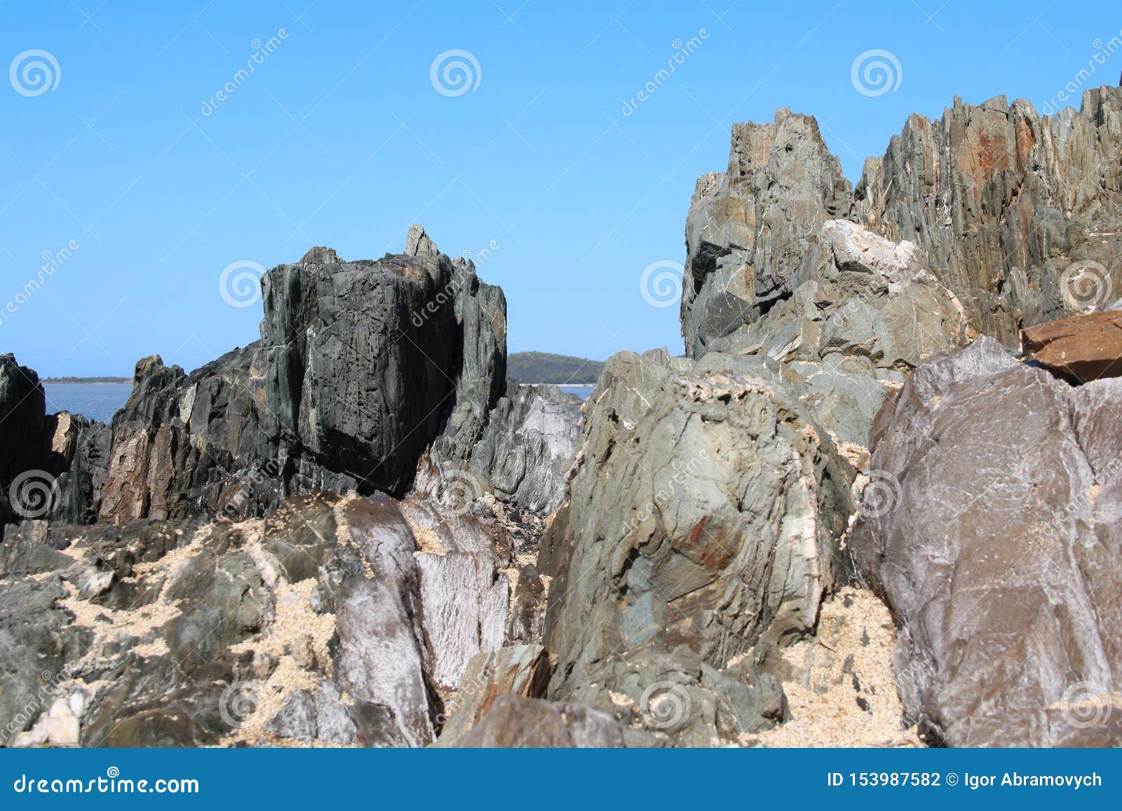 Coastal Granite Rocks stock photo. Image of seaside - 153987582