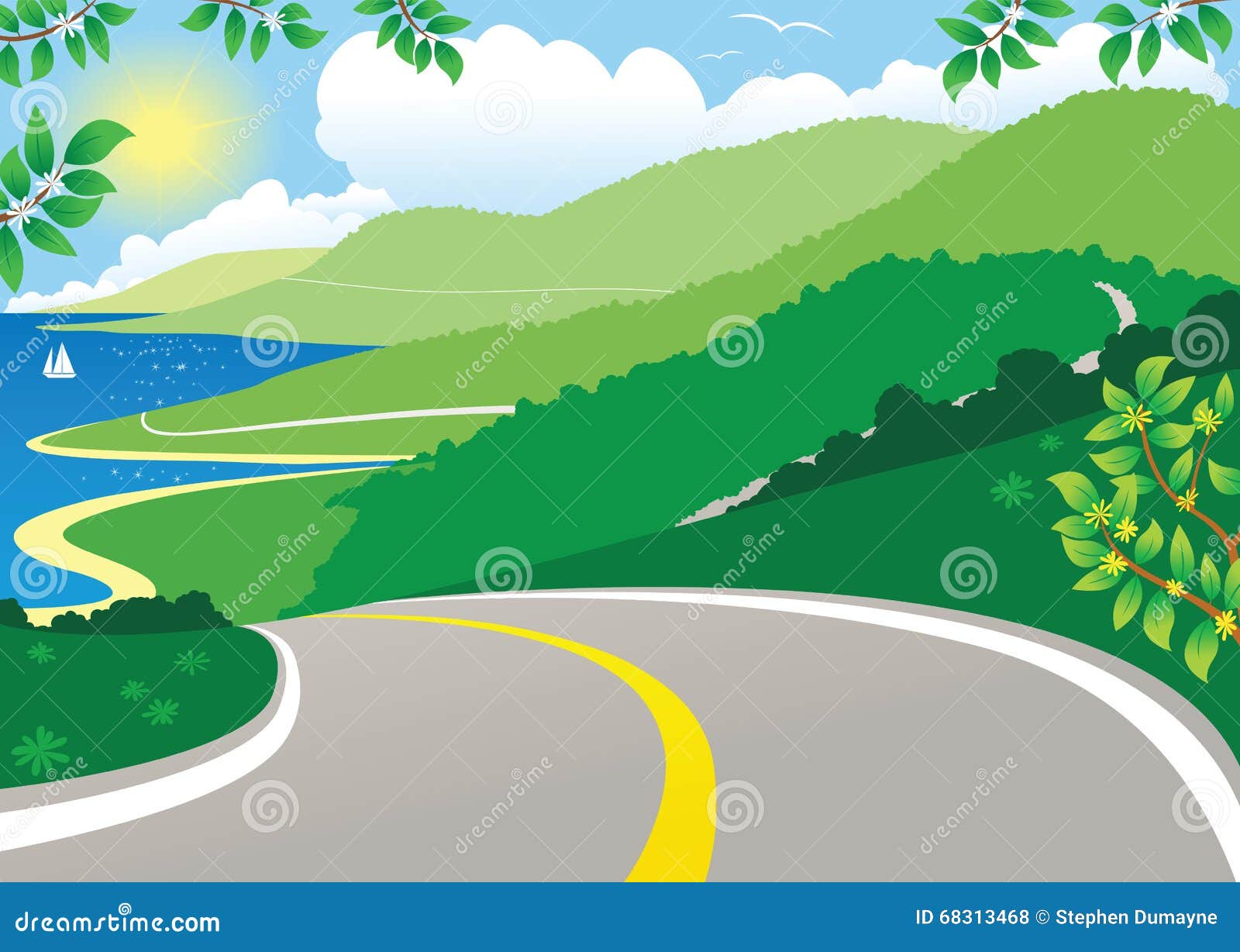 Bendy Trees Cartoon Vector | CartoonDealer.com #1414067