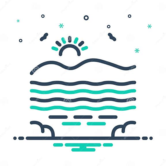 Mix Icon for Coastal, Seaside and Beach Stock Illustration ...