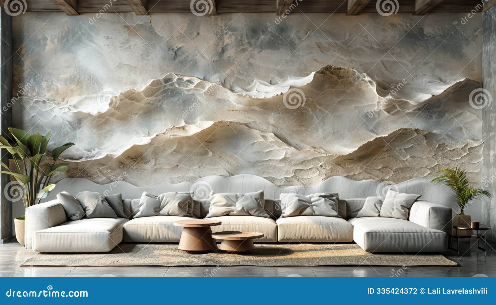 Coastal Landscape 3d Relief Wallpaper Stock Illustration - Illustration ...