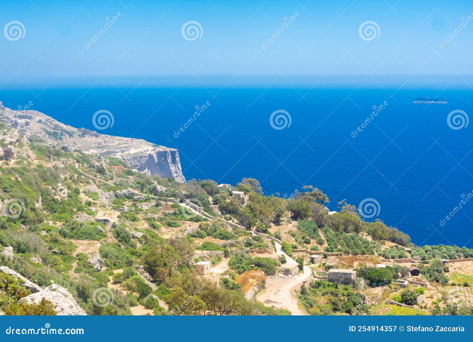 Coastal Landscape of the Dingli Cliffs, Malta Stock Image - Image of ...