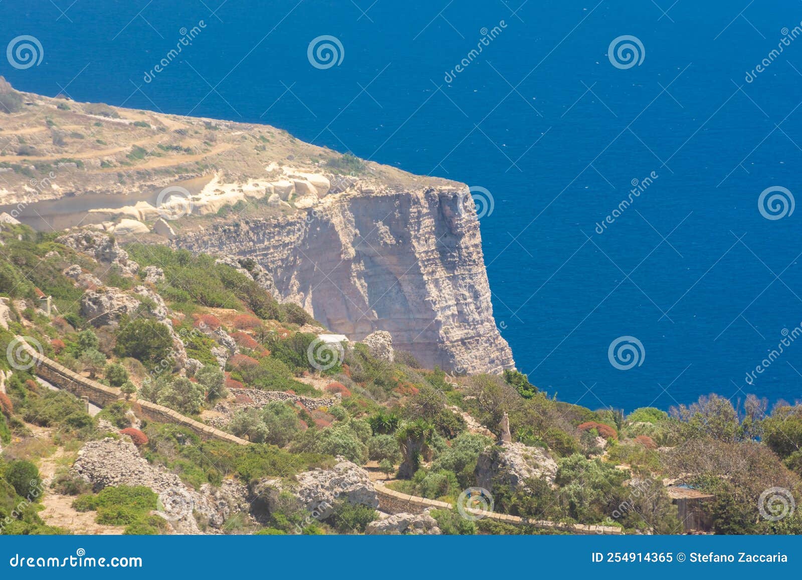 Coastal Landscape of the Dingli Cliffs, Malta Stock Image - Image of ...