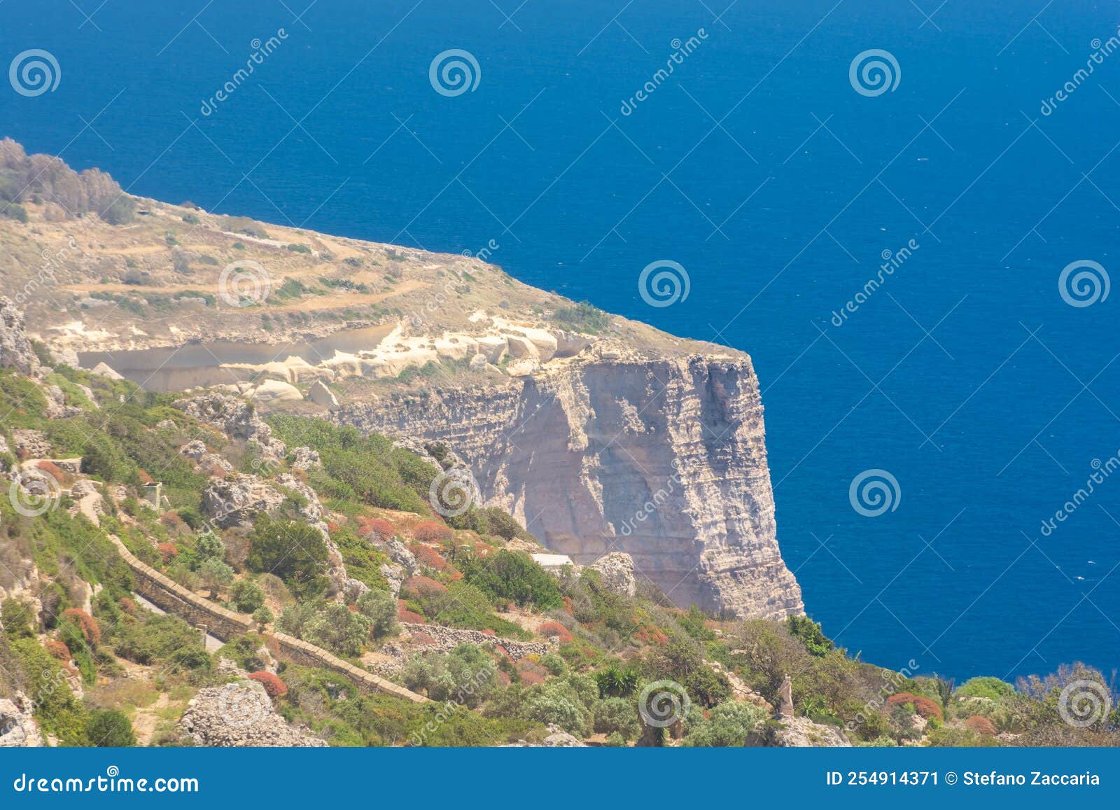 Coastal Landscape of the Dingli Cliffs, Malta Stock Image - Image of ...