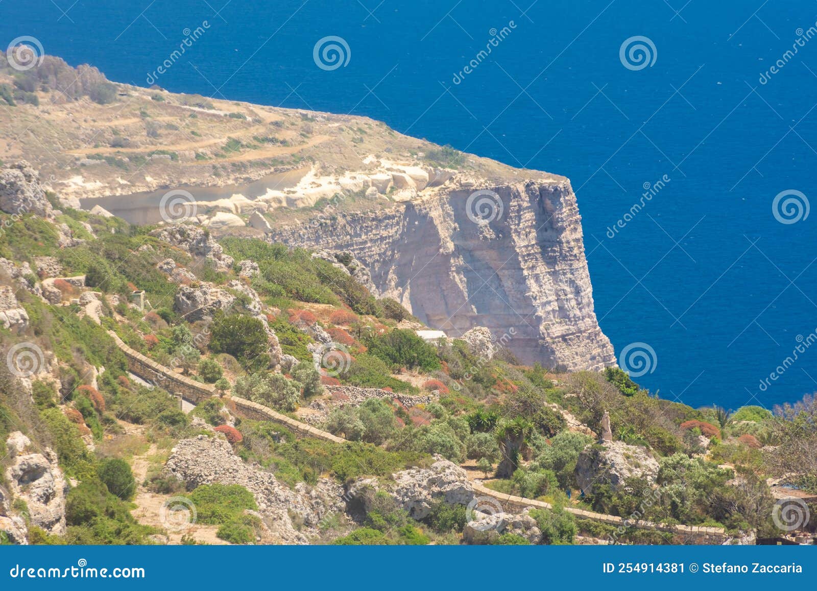 Coastal Landscape of the Dingli Cliffs, Malta Stock Image - Image of ...