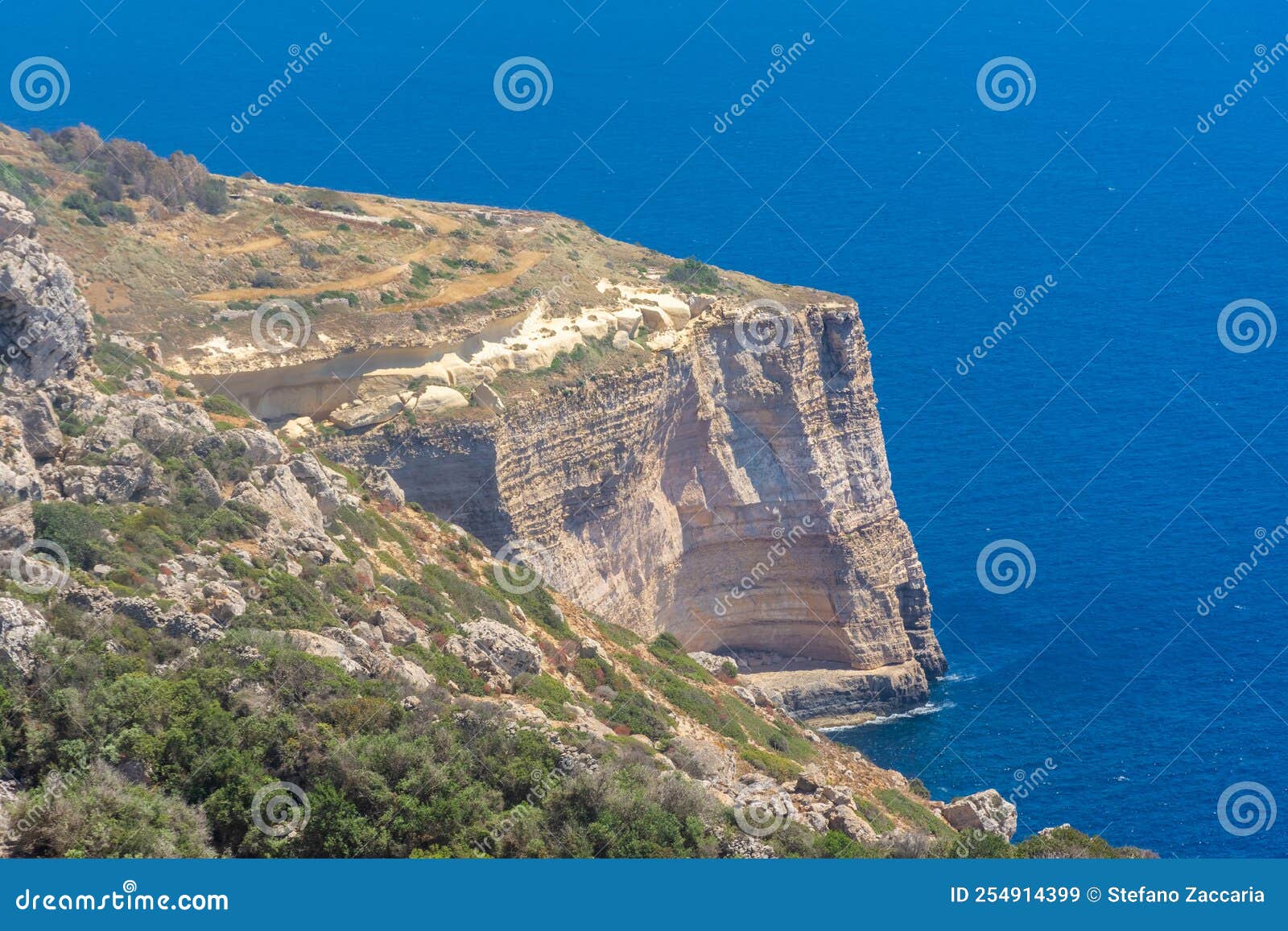 Coastal Landscape of the Dingli Cliffs, Malta Stock Image - Image of ...