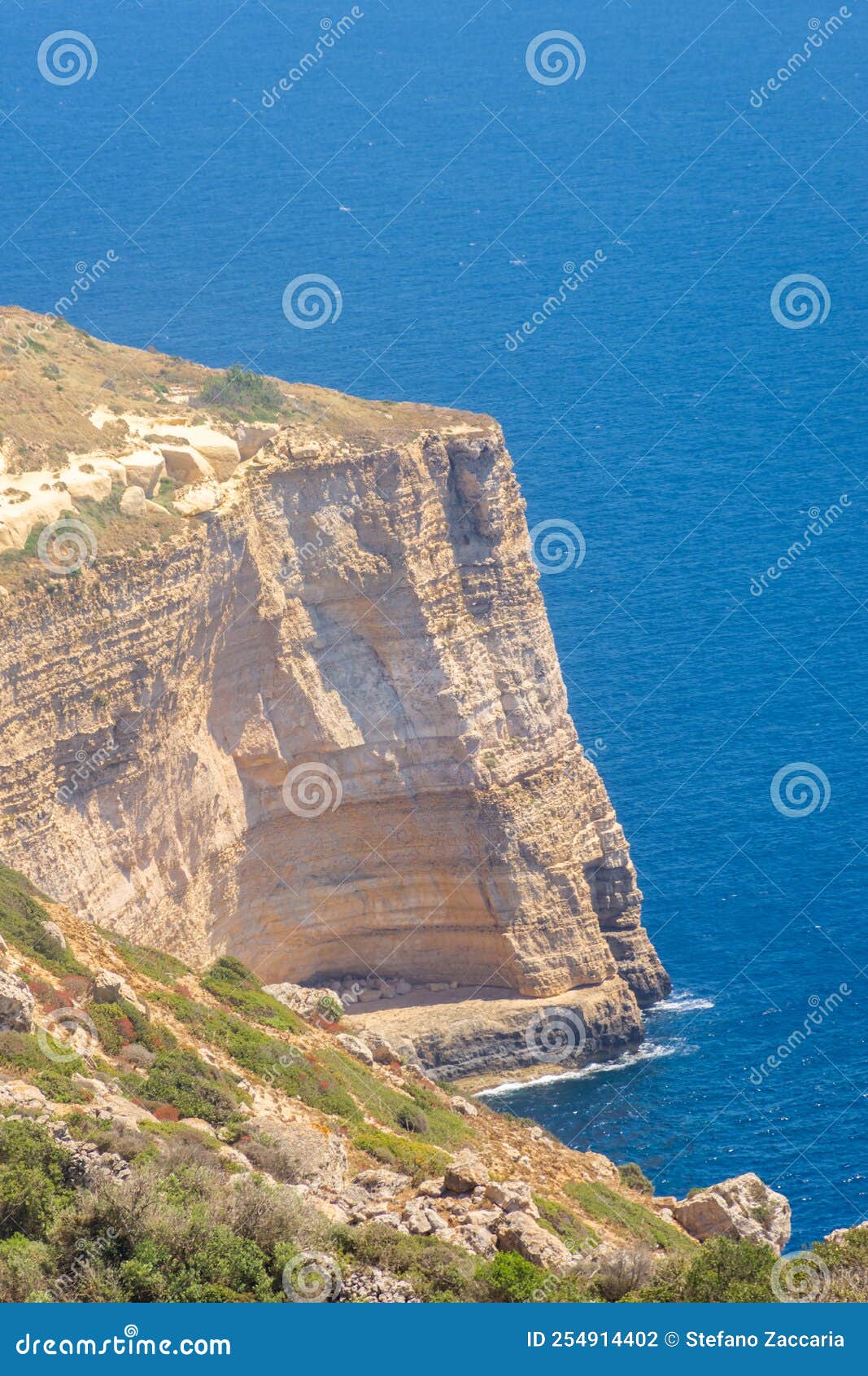 Coastal Landscape of the Dingli Cliffs, Malta Stock Photo - Image of ...