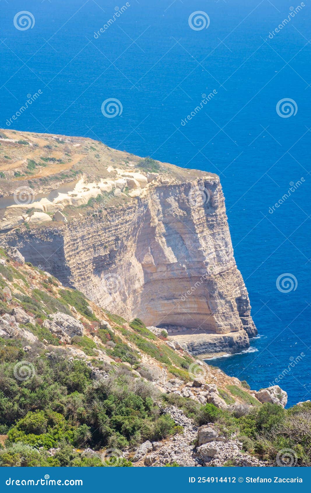 Coastal Landscape of the Dingli Cliffs, Malta Stock Photo - Image of ...