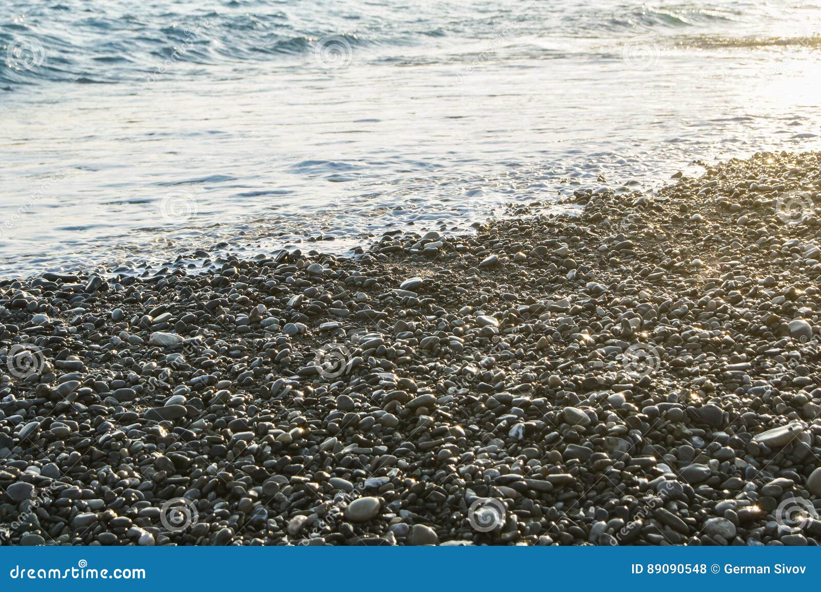 Coastal Pebbles Near the Water. Stock Photo - Image of travel, foam ...