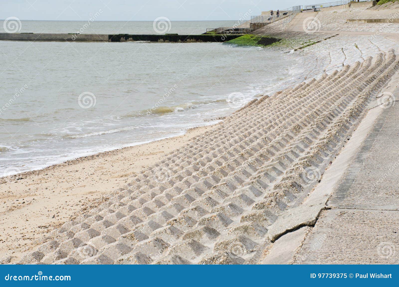 Coastal Protection Blocks with Sea Stock Image - Image of block ...