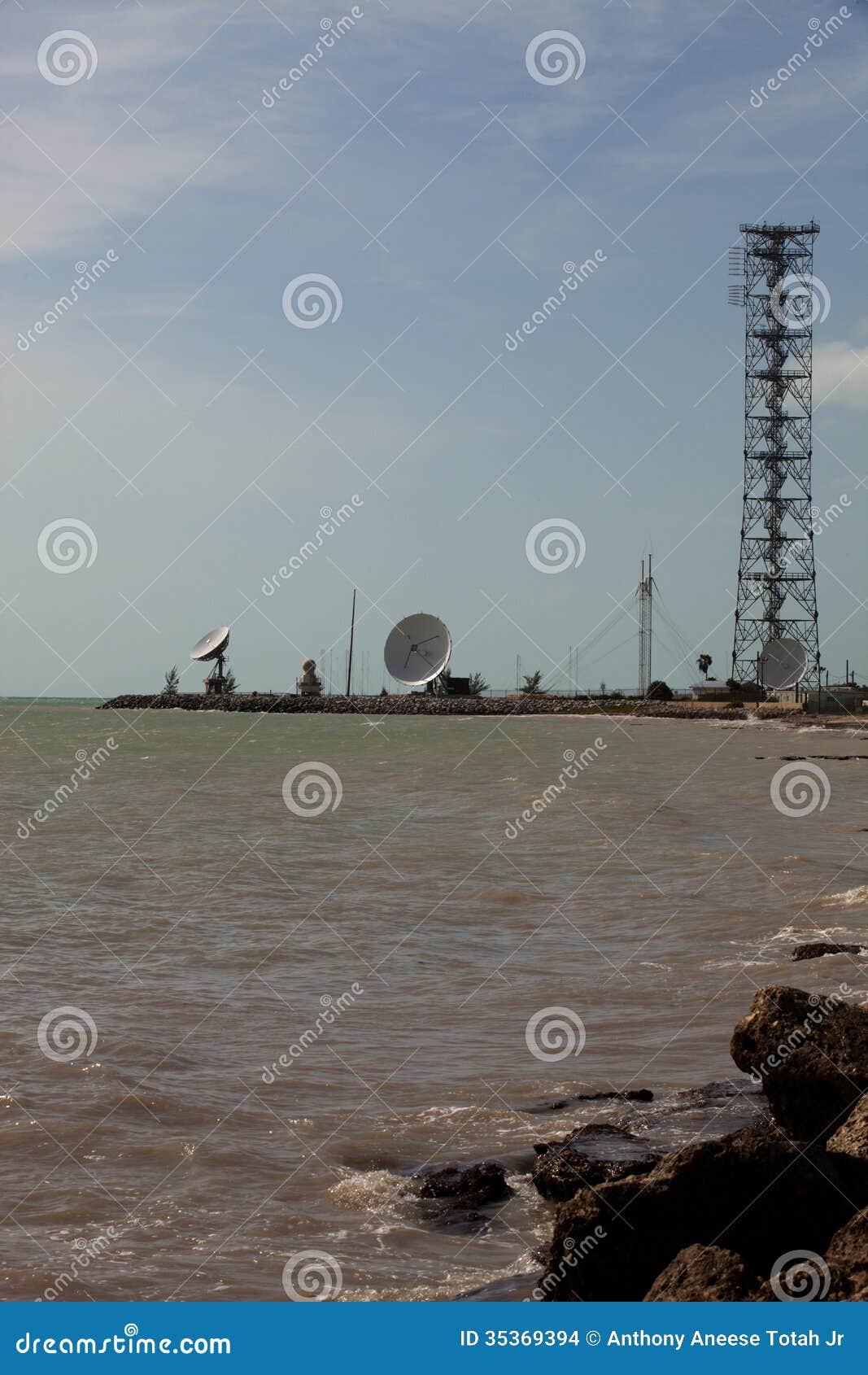 Coastal Radar and Communication Facility Stock Photo - Image of radar ...