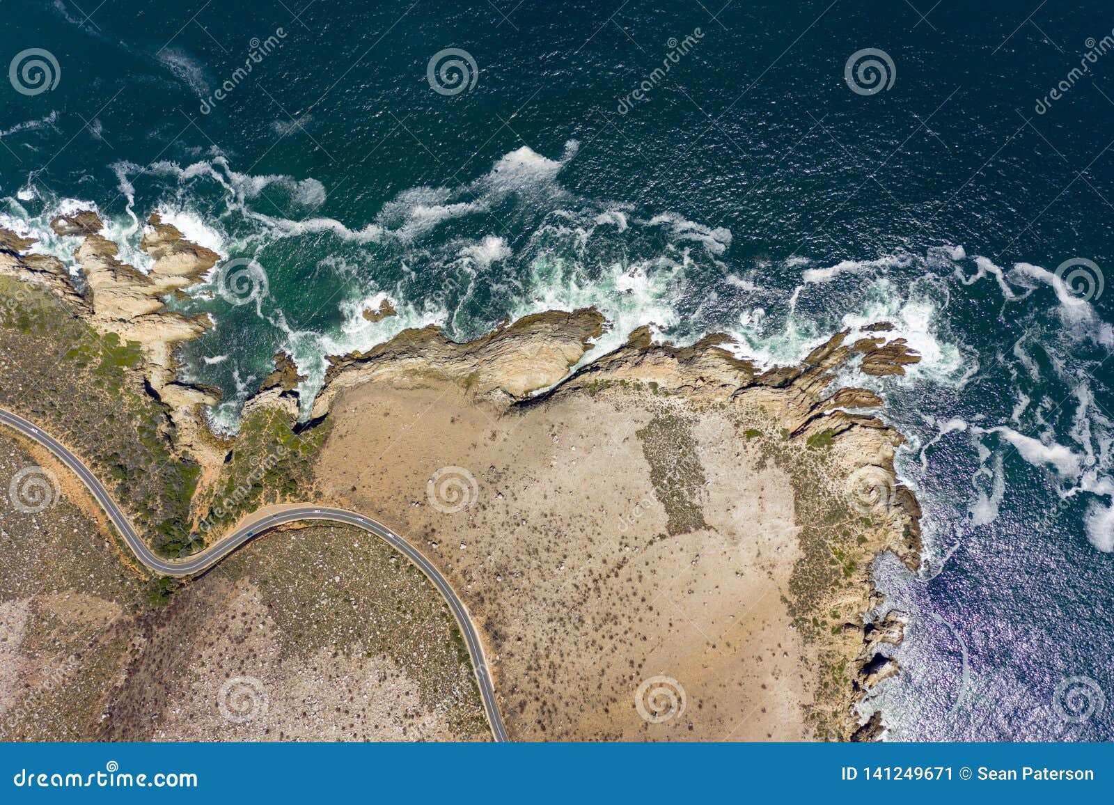 Coastal Road with Sea Side Rocks Stock Image - Image of south, side ...