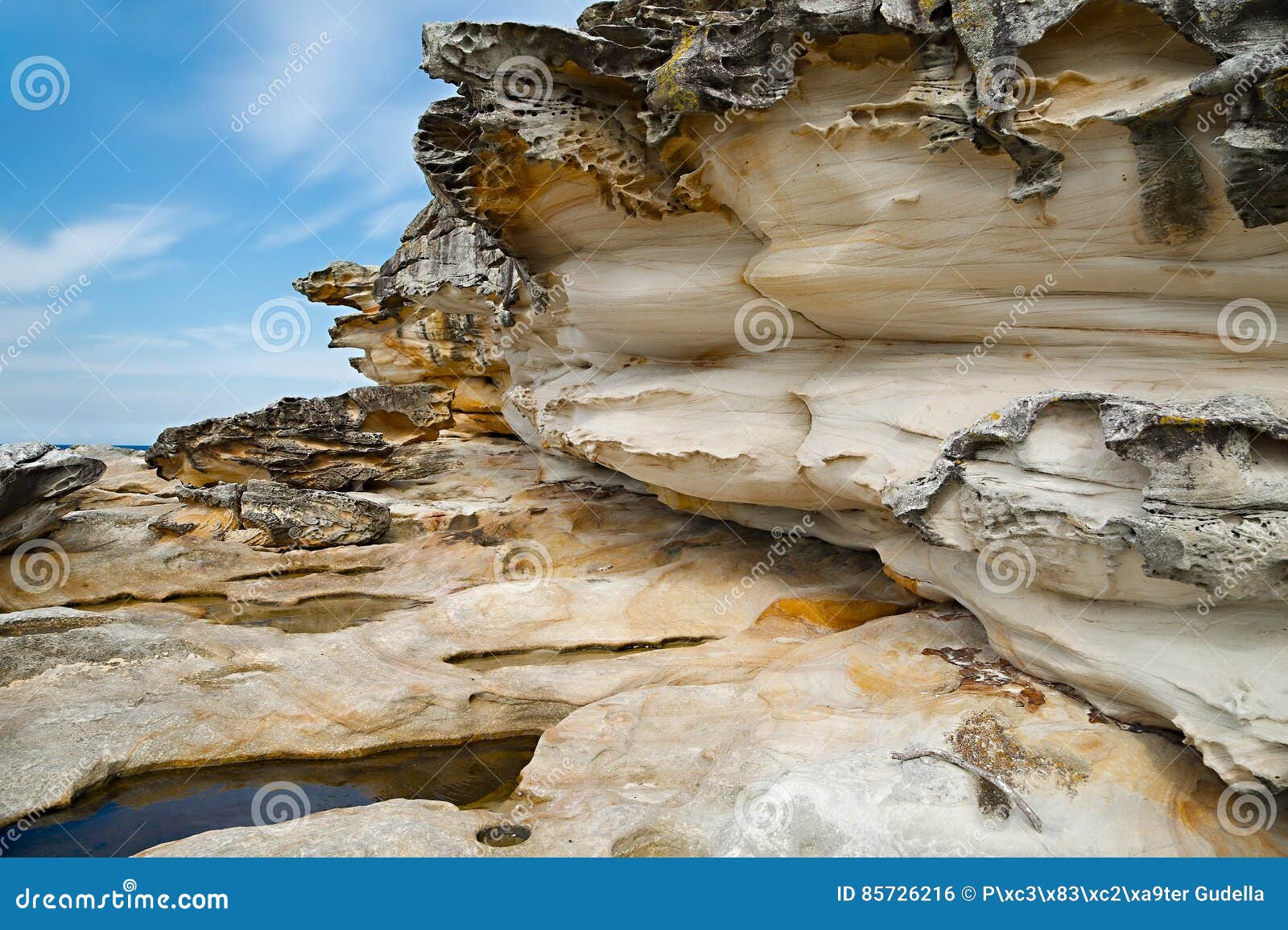 Coastal rock formations stock photo. Image of beach, rock - 85726216