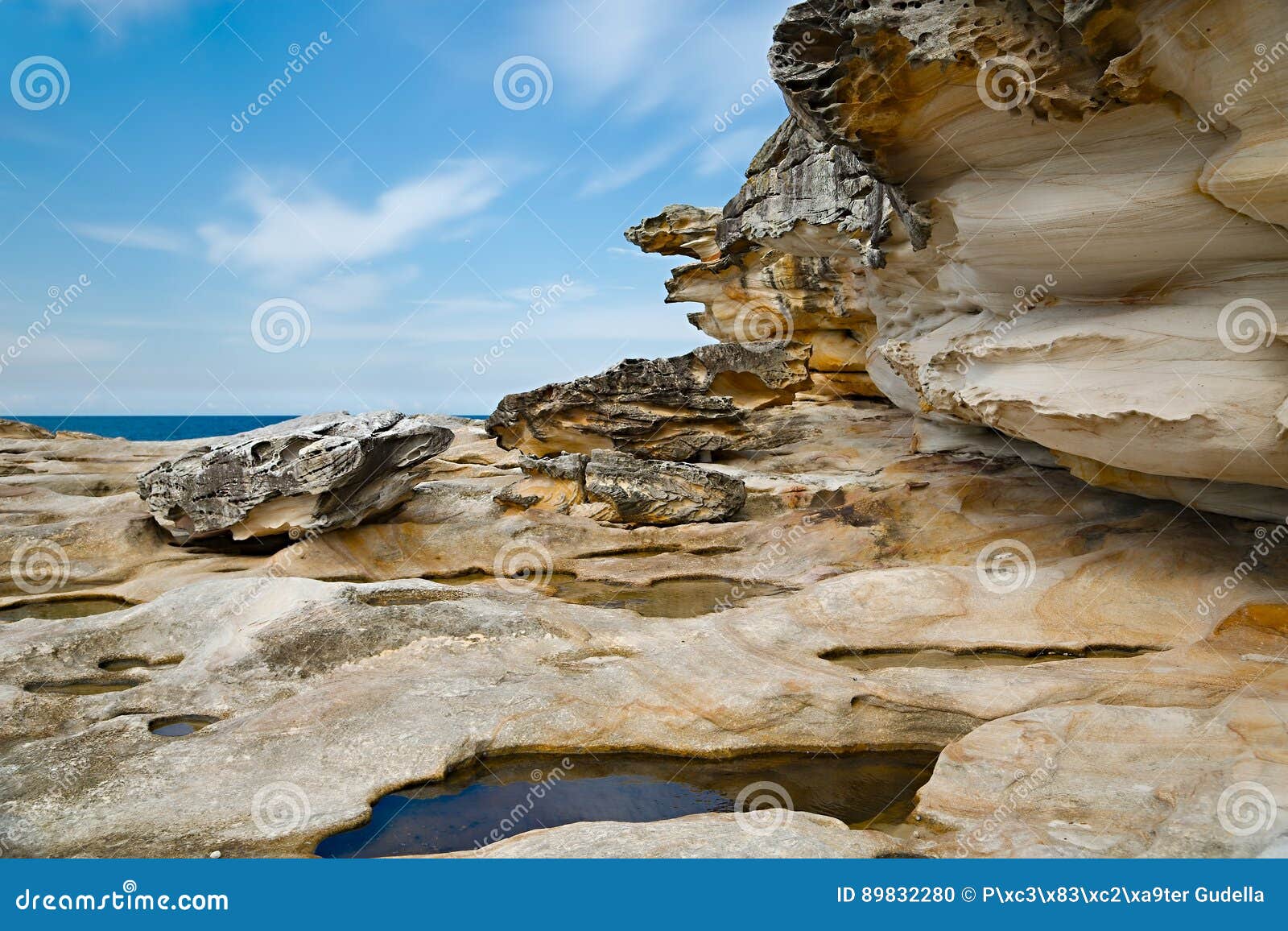 Coastal rock formations stock photo. Image of nature - 89832280
