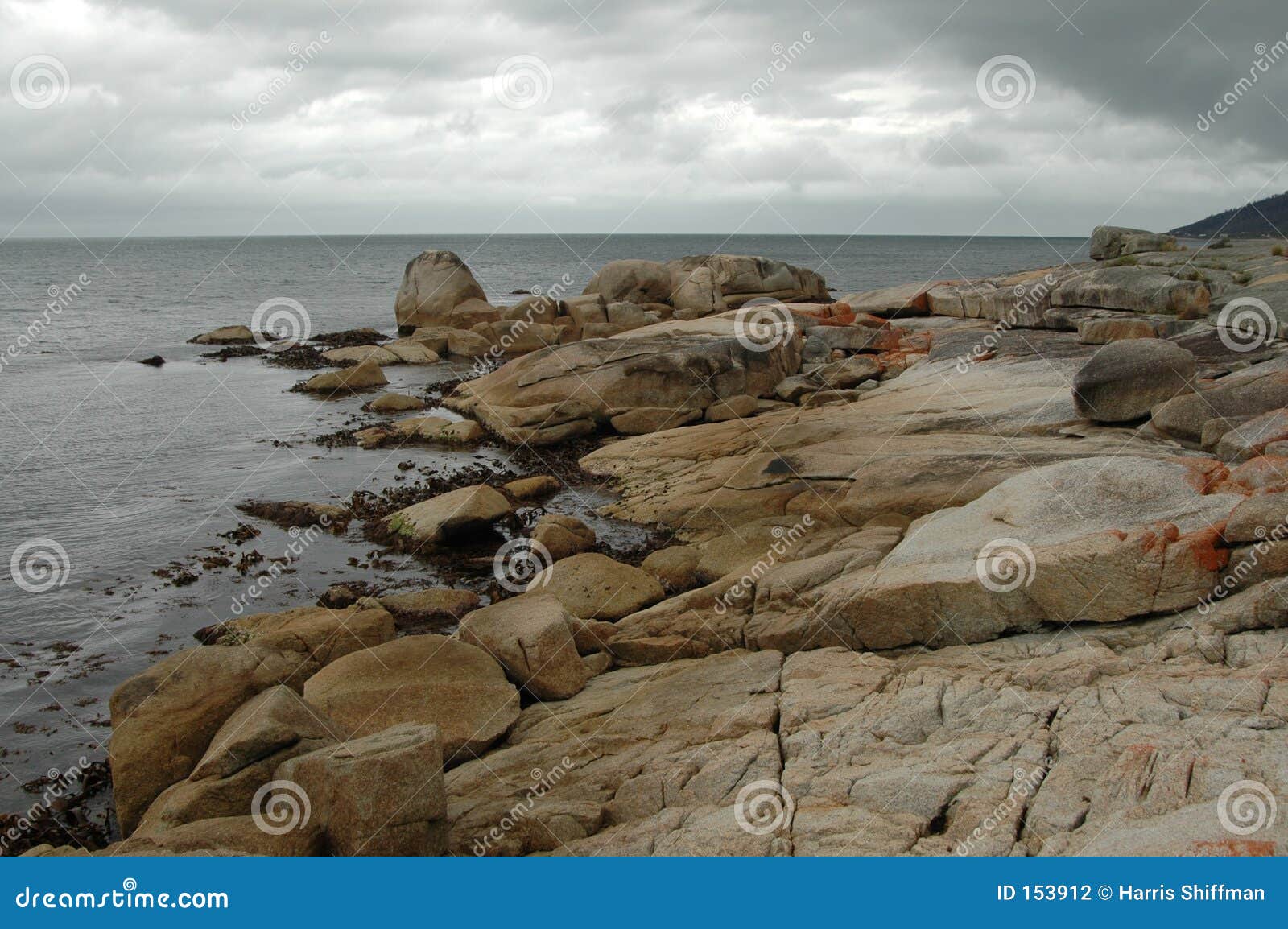 Coastal rocks stock photo. Image of cove, tasmania, overcast - 153912