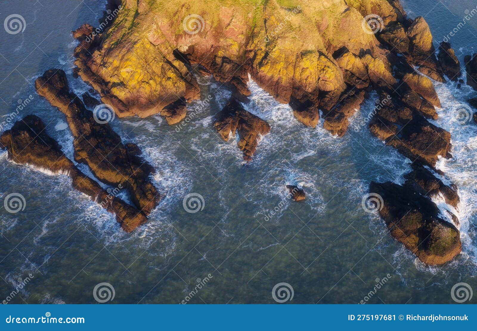 Coastal Rocks Viewed from Above at Sunrise Stock Image - Image of ...