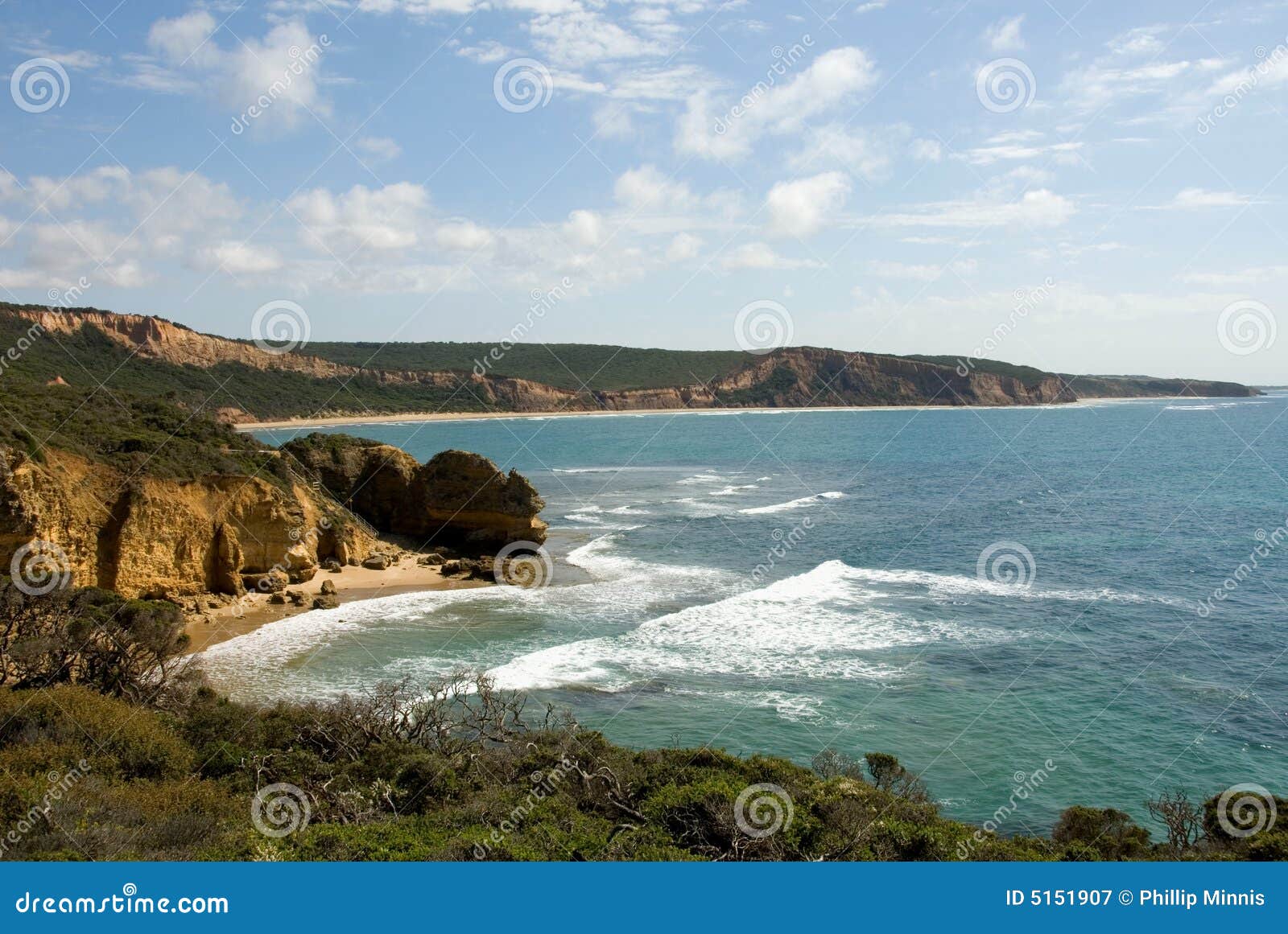 Coastal Scene stock image. Image of scrub, blue, fine - 5151907