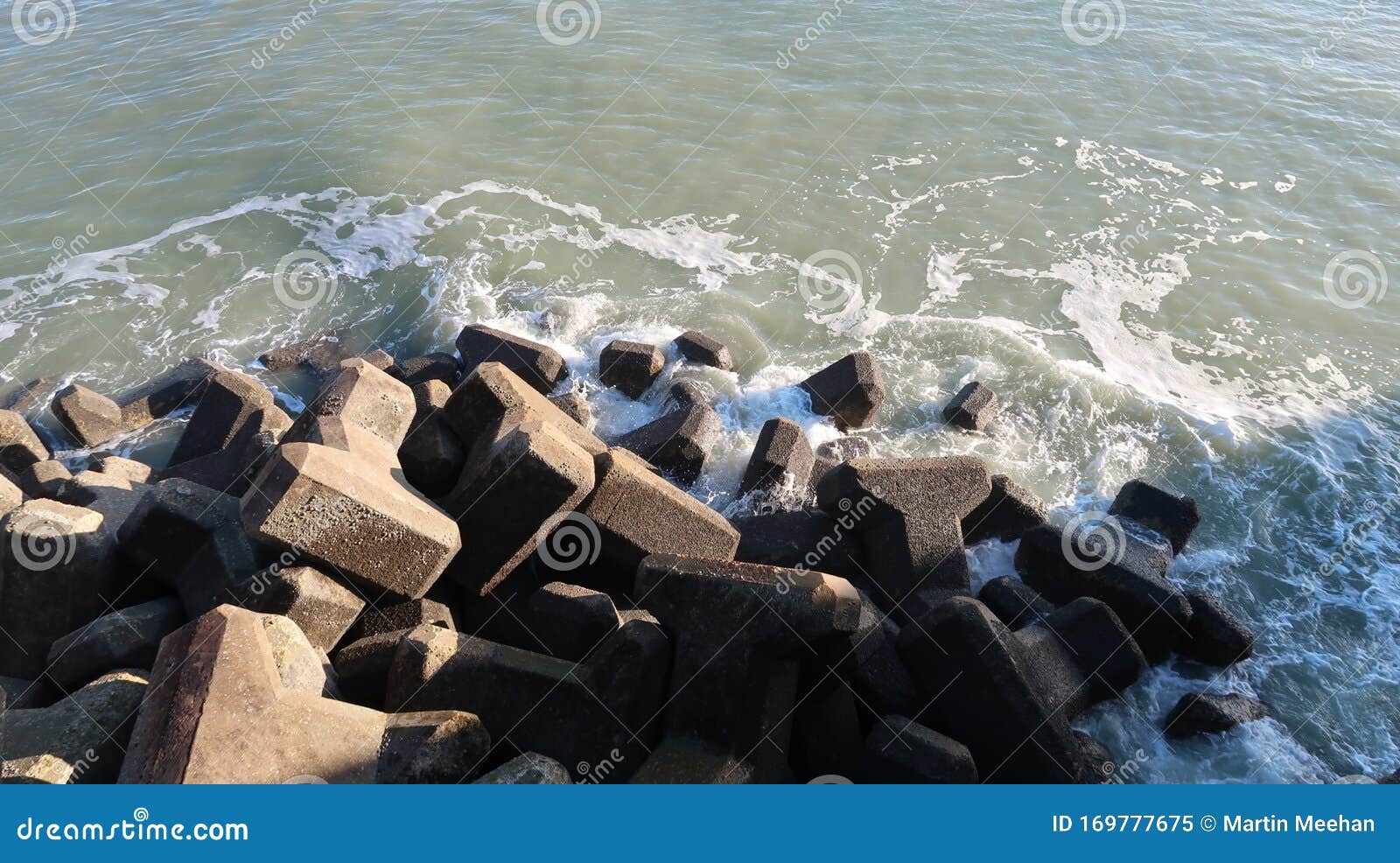 Coastal Sea Defence Concrete Blocks. Stock Image - Image of protection ...