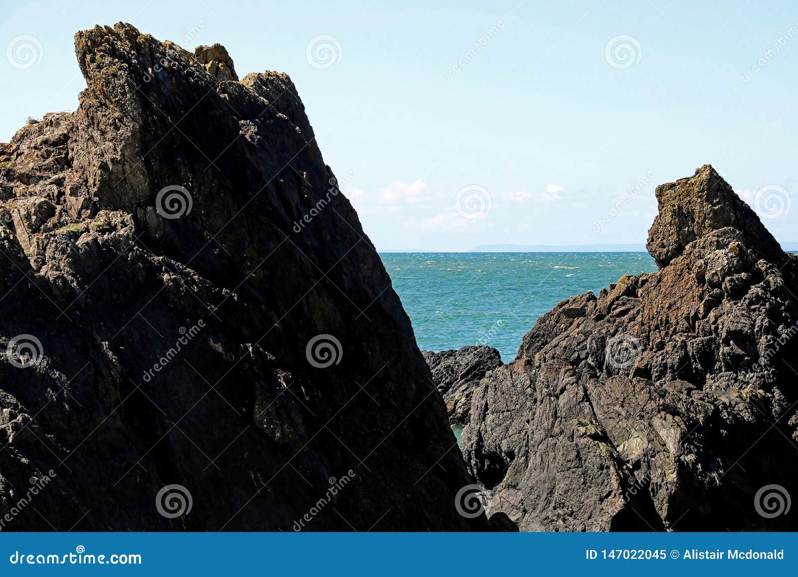 Coastal Sea View with Rock Formations Stock Image - Image of ...