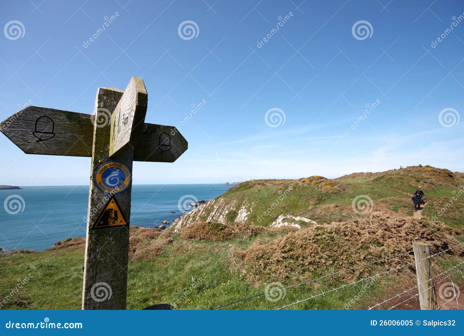 A coastal sign post stock image. Image of wood, fence - 26006005