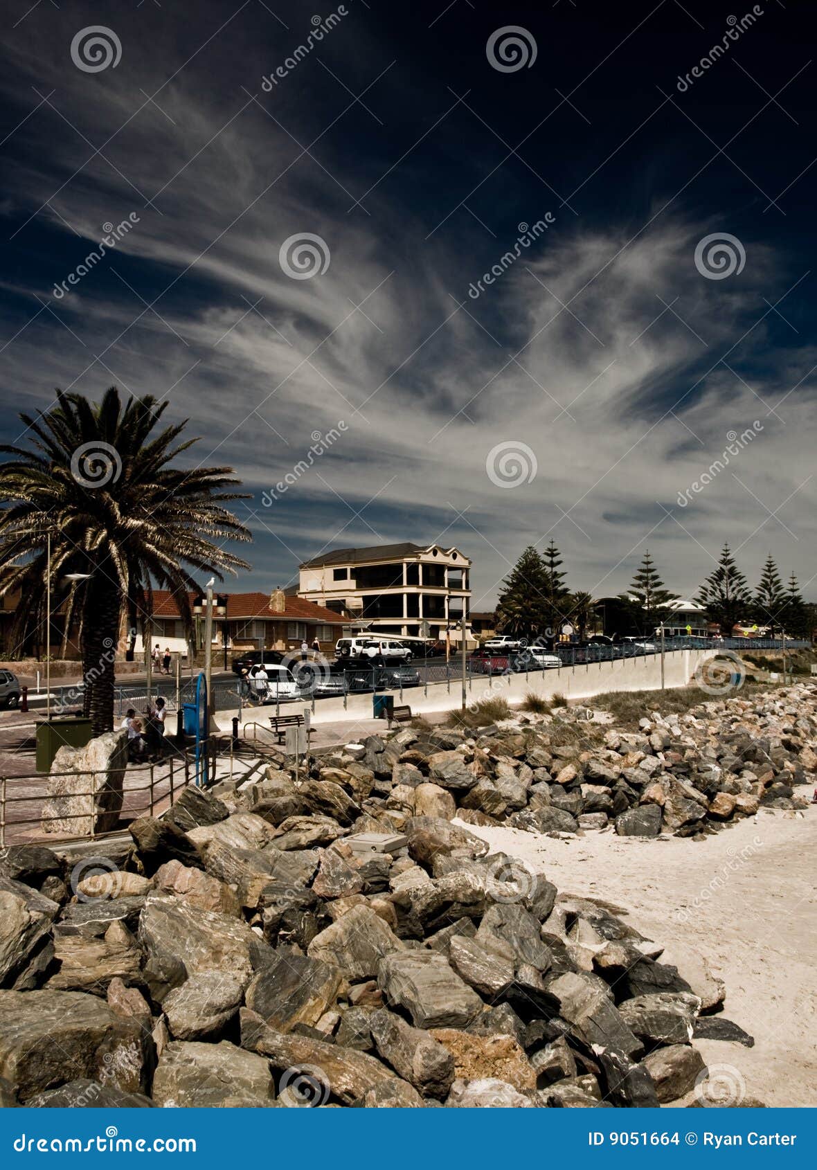Coastal Town stock photo. Image of ocean, houses, sand - 9051664