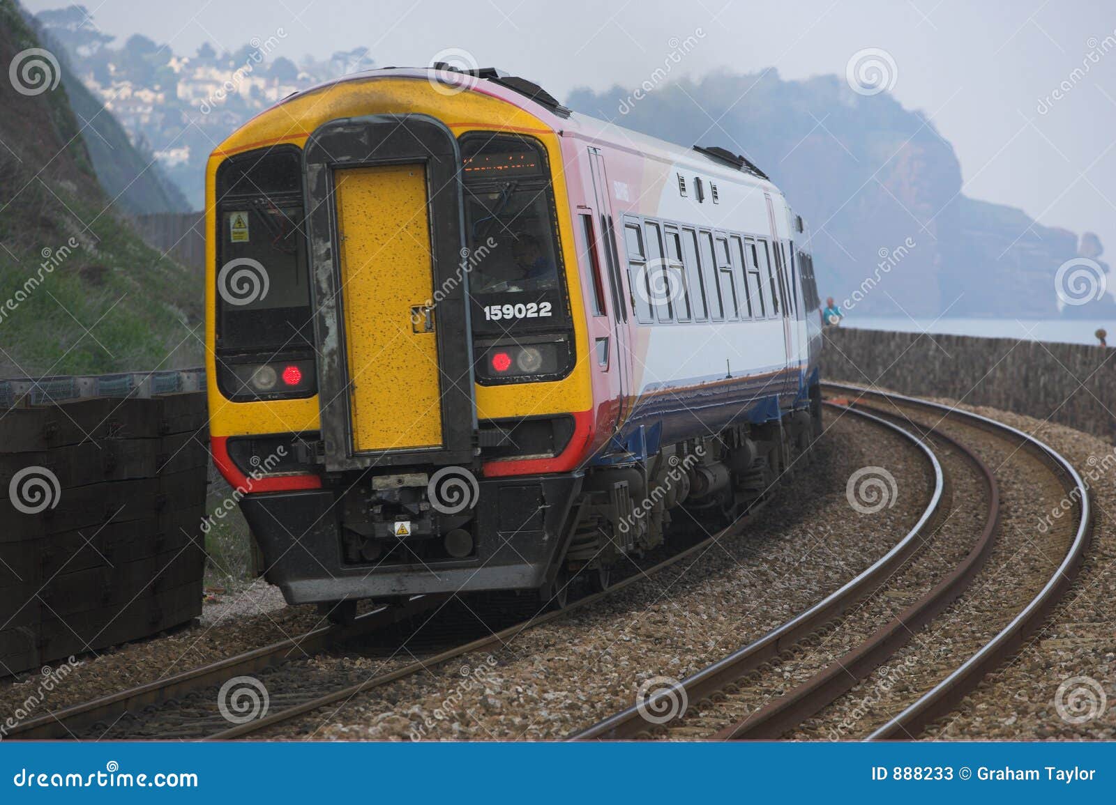 Coastal Train And Railway Line, Millennium Coastal Path, Llanelli ...
