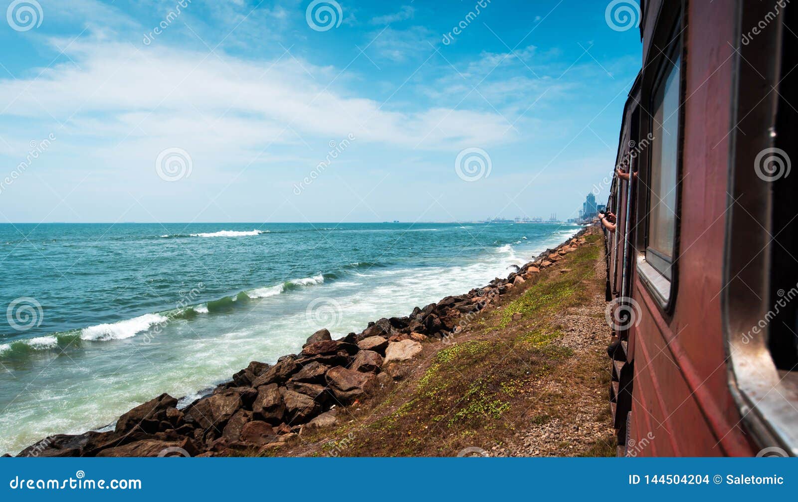 Coastal train in Sri Lanka stock photo. Image of asia - 144504204